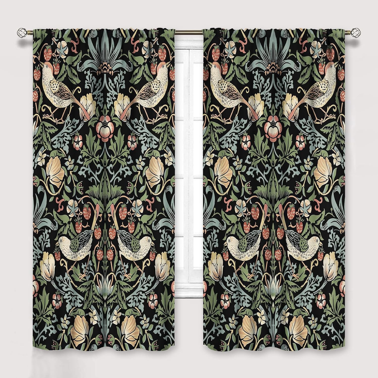 Vintage William Morris Curtains Botanical Art Windows Curtains Floral ...