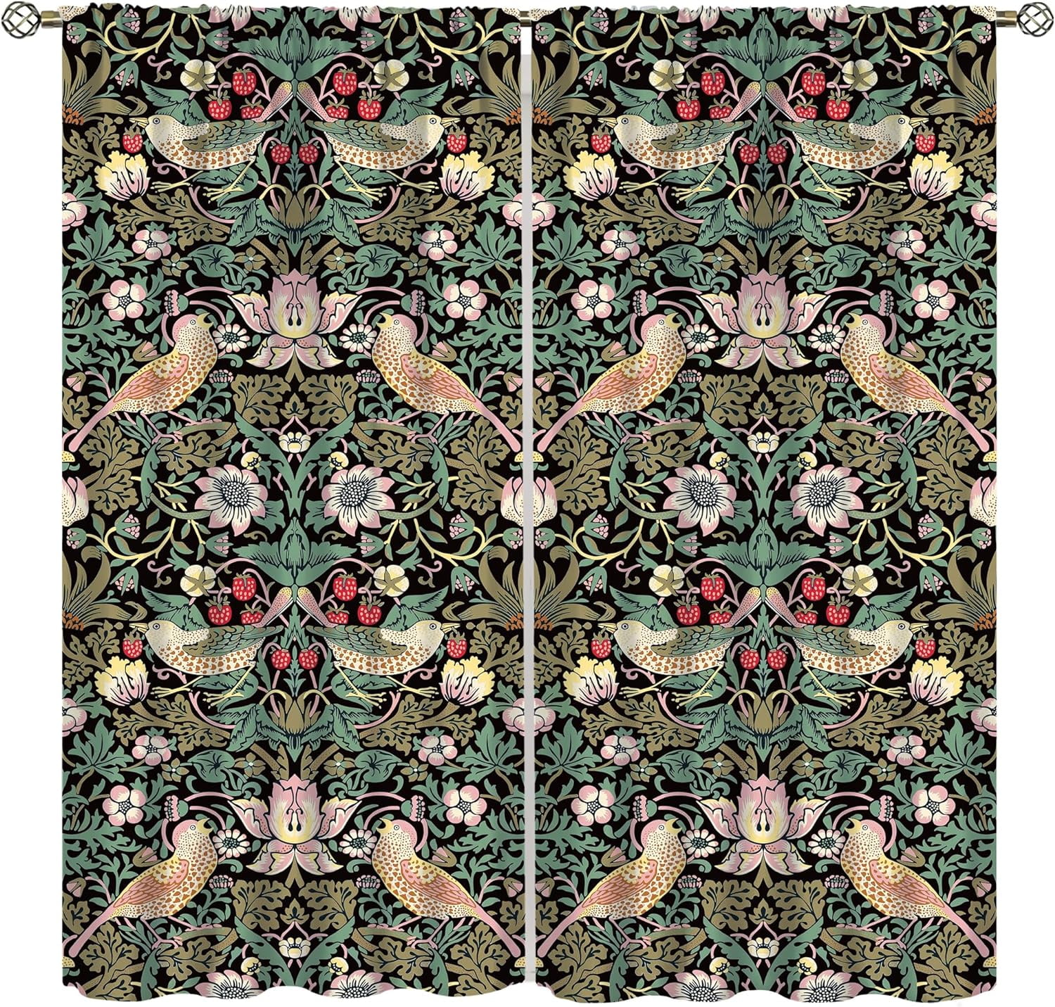 Vintage William Morris Curtains Botanical Art Windows Curtains Floral ...