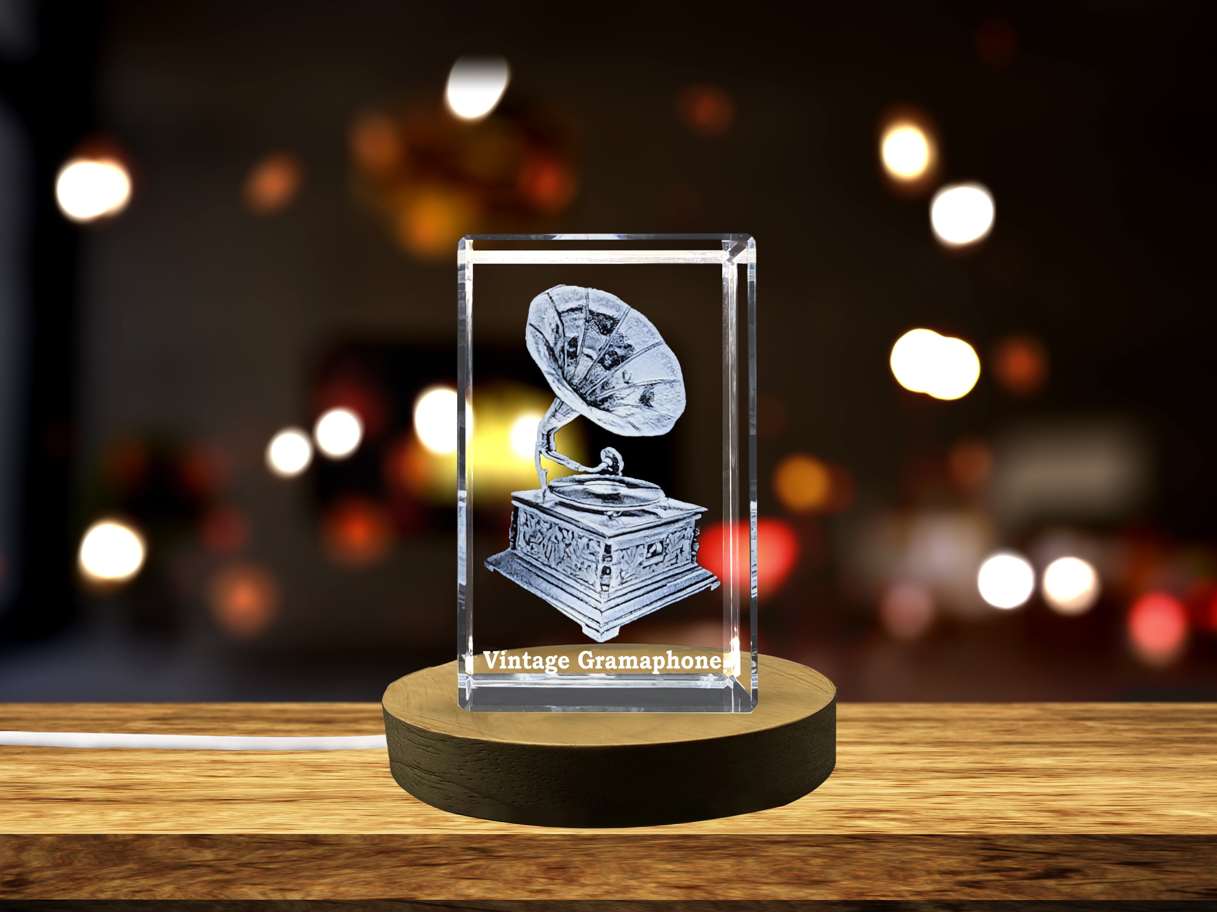 Vintage Wind-Up Gramophone Collectible Crystal Sculpture - Walmart.com