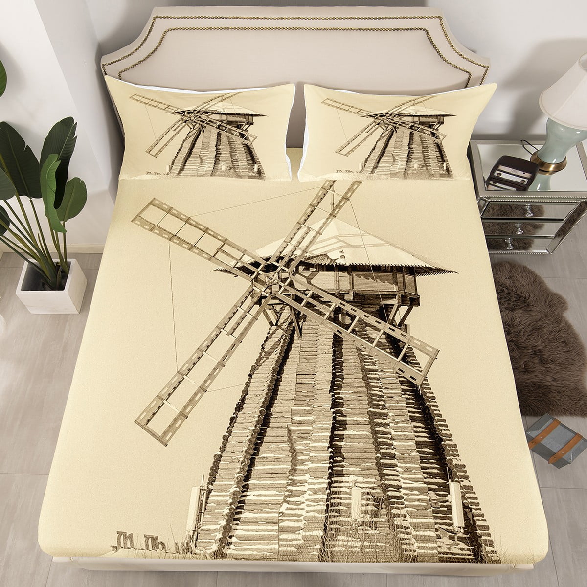 Vintage Windmill Full Fitted Sheet Western Cowgirls Cowboys Sheets for ...