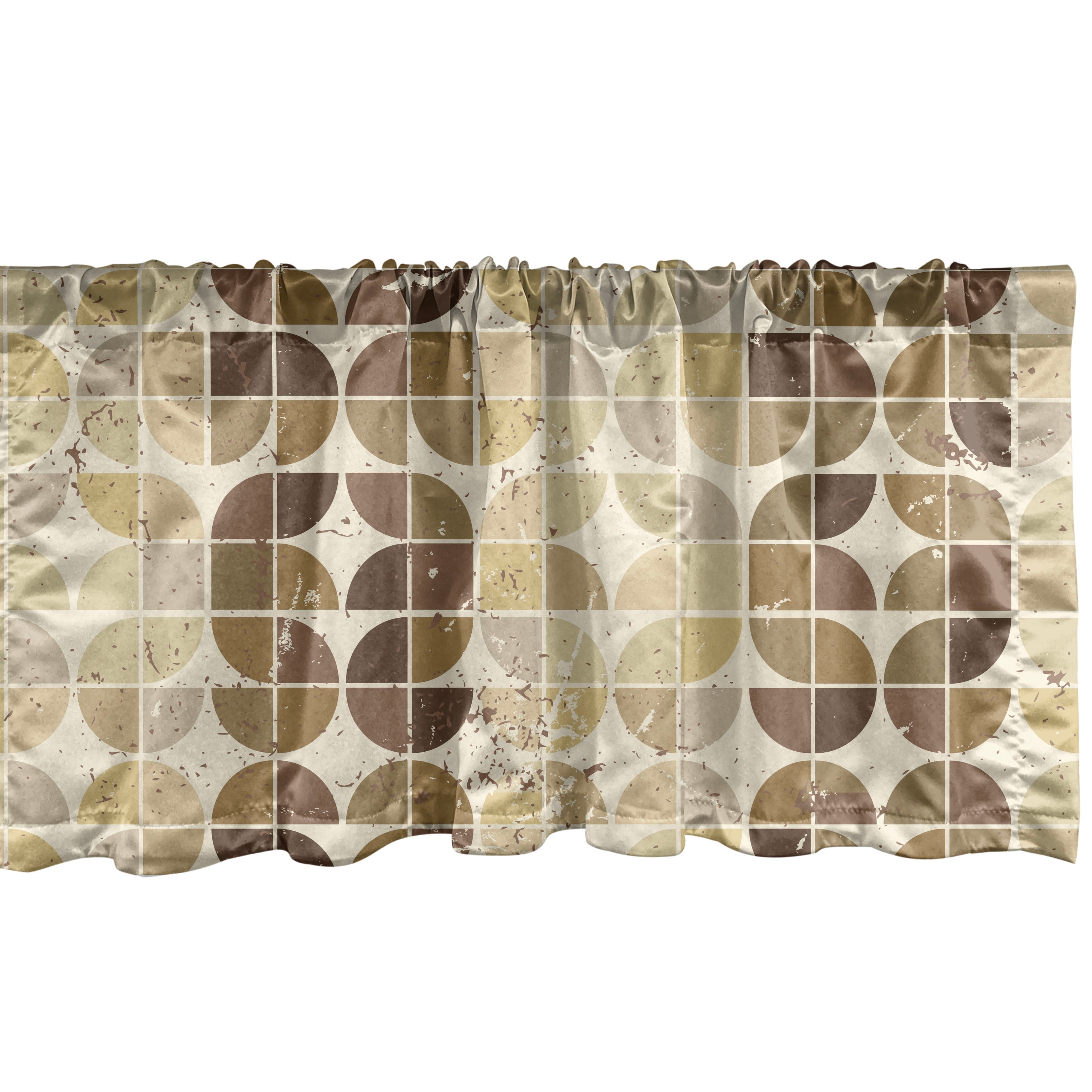 Vintage Window Valance, Abstract Minimalistic Circle Pieces Pattern ...
