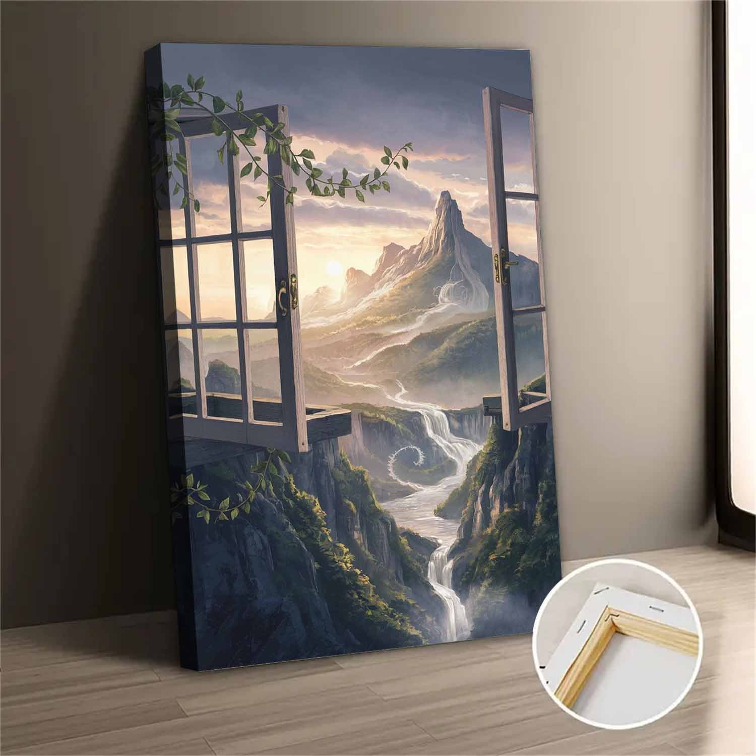 Vintage Window View Abstract Canvas Wall Art For Living Room - Walmart.com