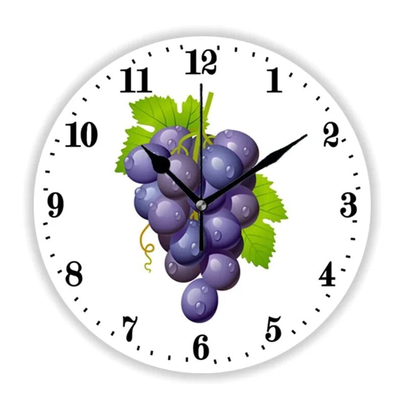 Vintage Wine Barrel and Glasses Grapes Wall Clock for Kitchen Dining ...