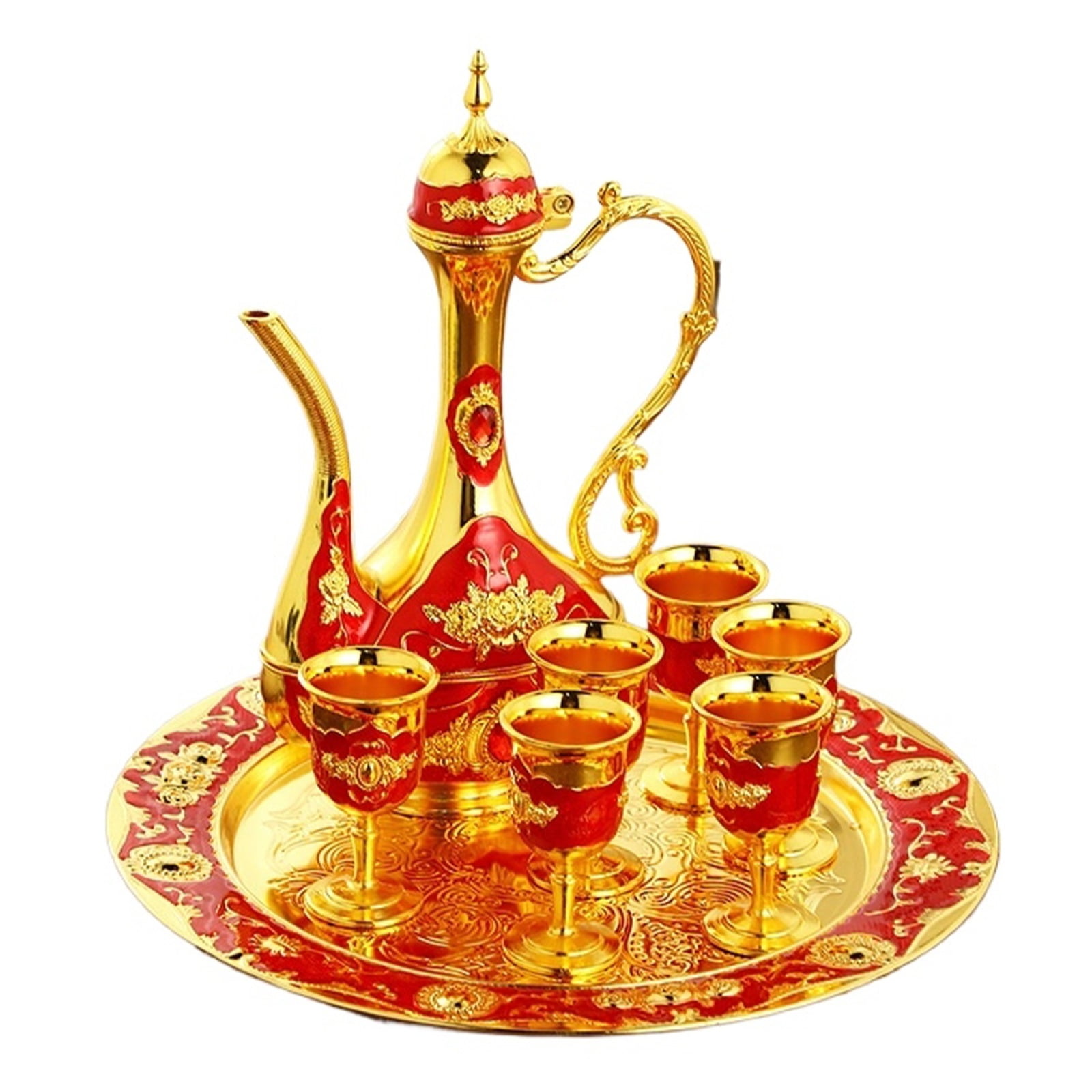 Vintage Wine Glass Set, Turkish Tea Glasses Set, Teapot with Tray ...