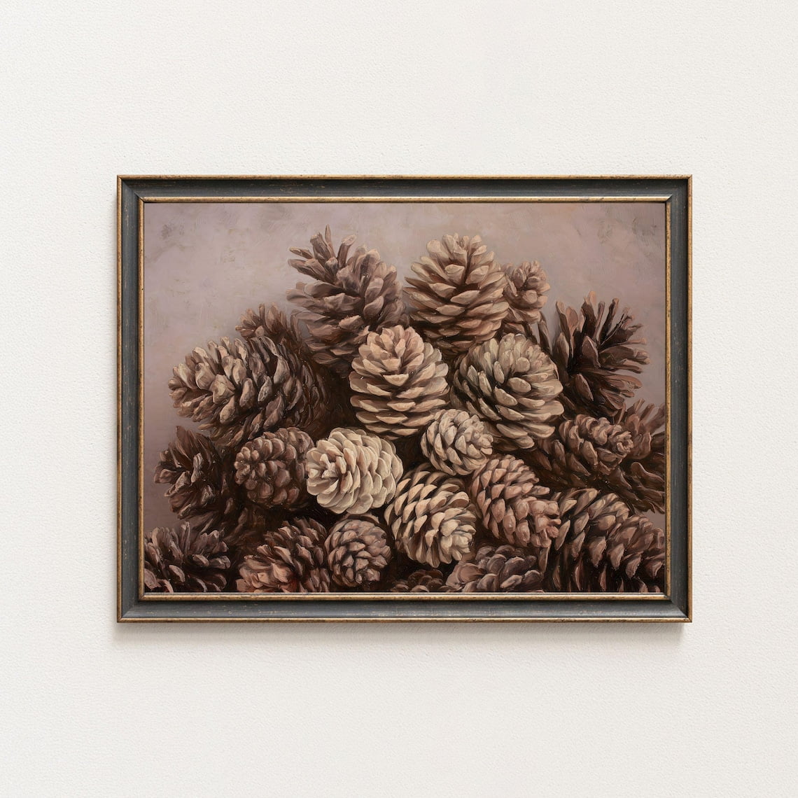 Vintage Winter Botanical Pinecones Poster, Neutral Winter Botanical ...