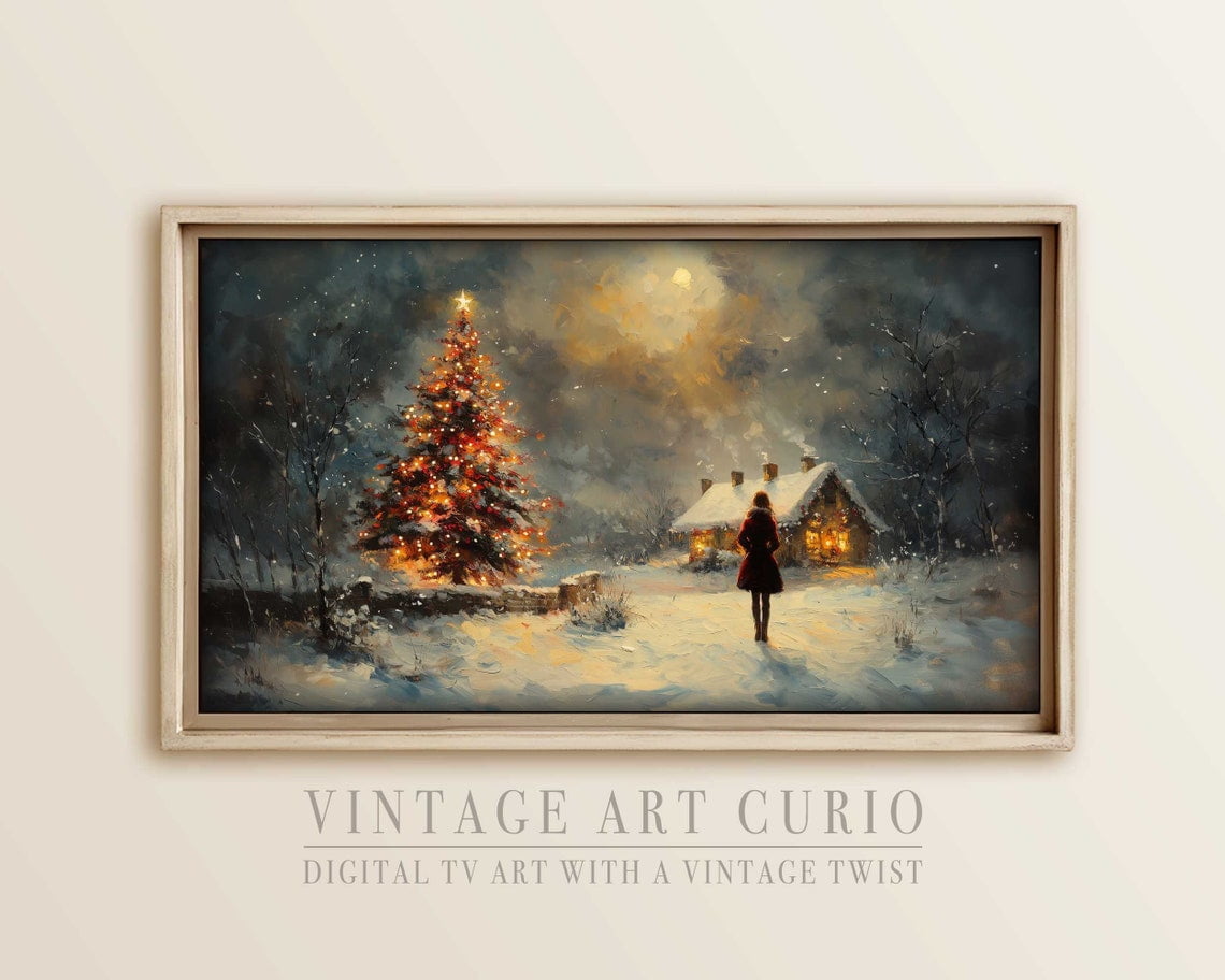 Vintage Winter Cabin, Snowy Winter Scene, Rustic Decor Screensaver Home ...