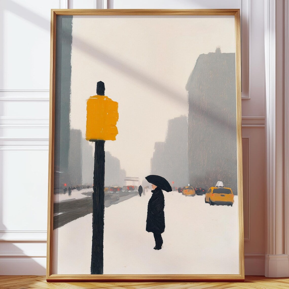 Vintage Winter Nyc Street Scene Poster - Retro Snowy Cityscape Art For ...