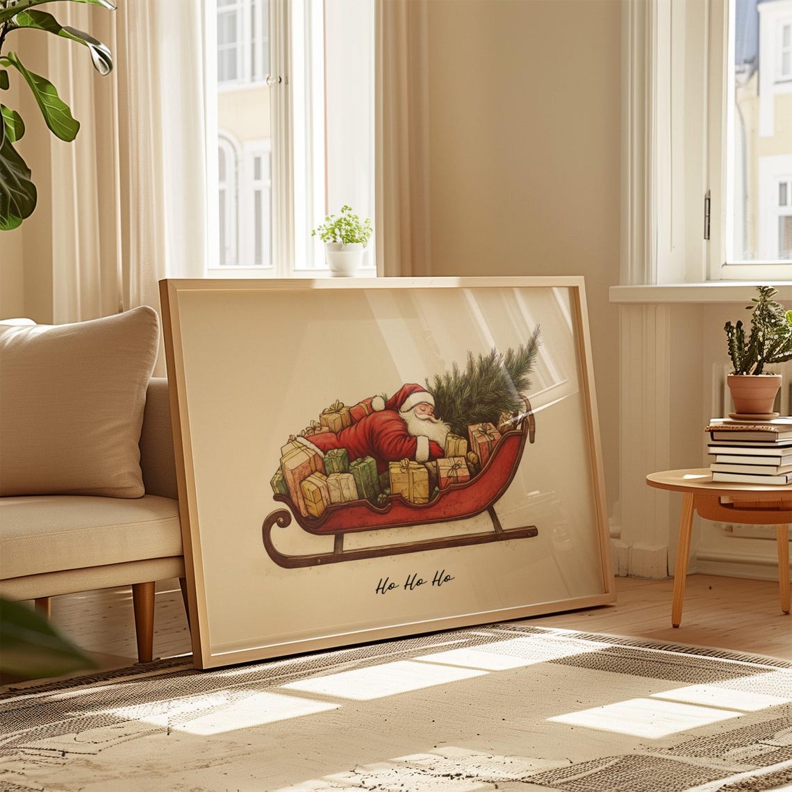Vintage Winter Poster Santa Poster Vintage Decor Winter Wall Art Winter ...