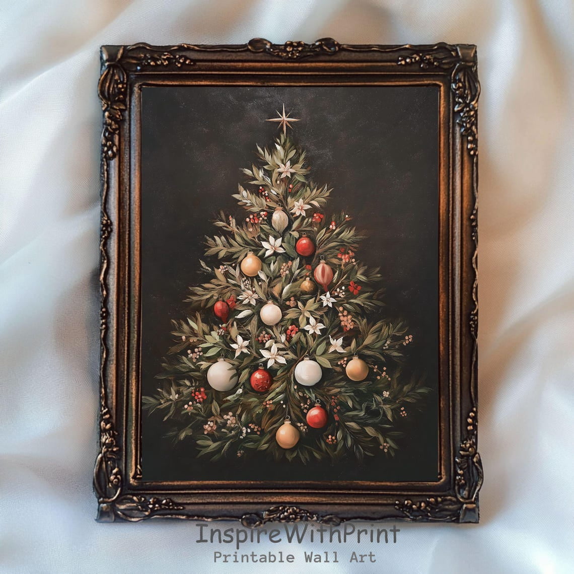 Vintage Winter Tree Print, Festive Winter Art Decor, Winter Printable ...