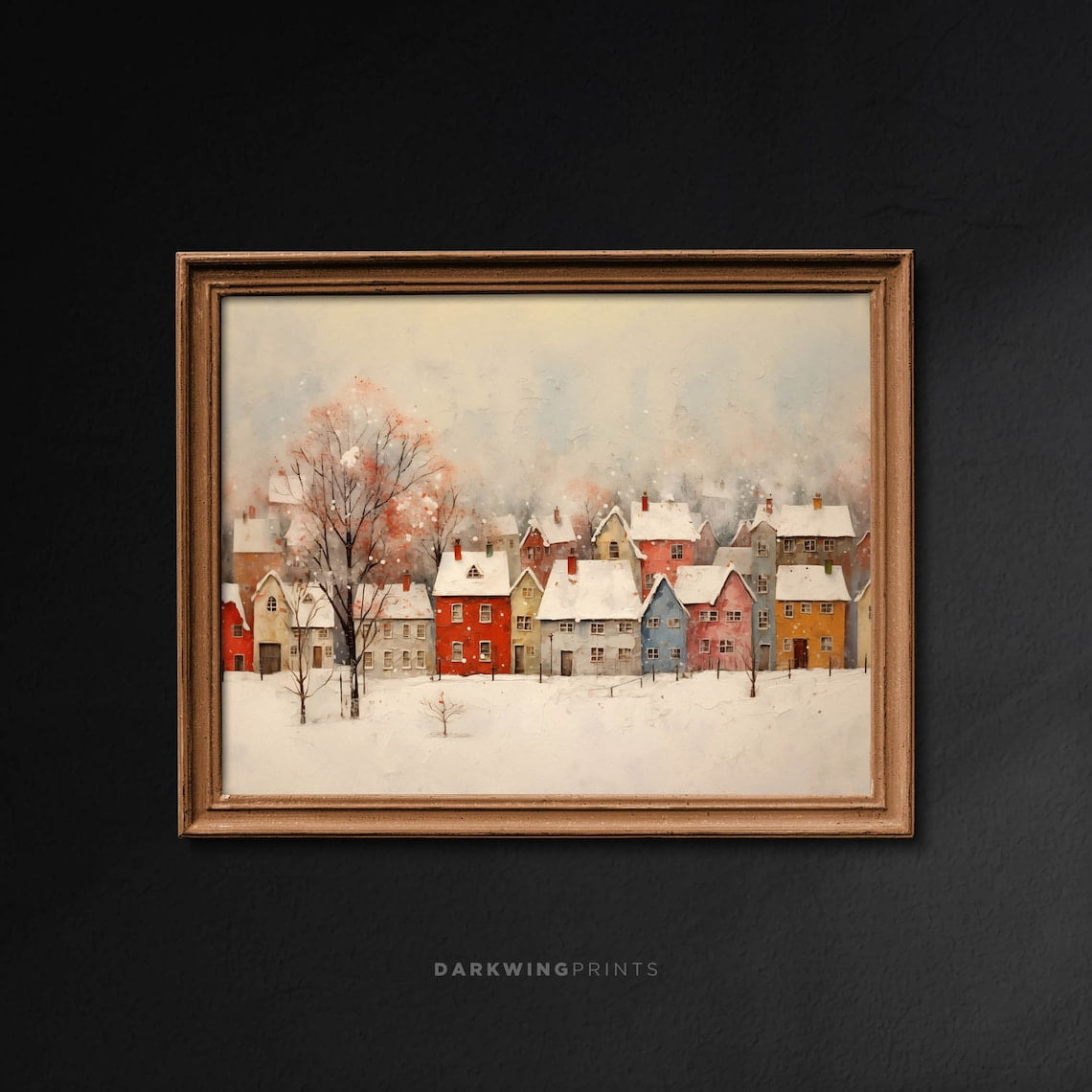Vintage Winter Village, Winter Landscape Art, Winter Scenes, Country ...