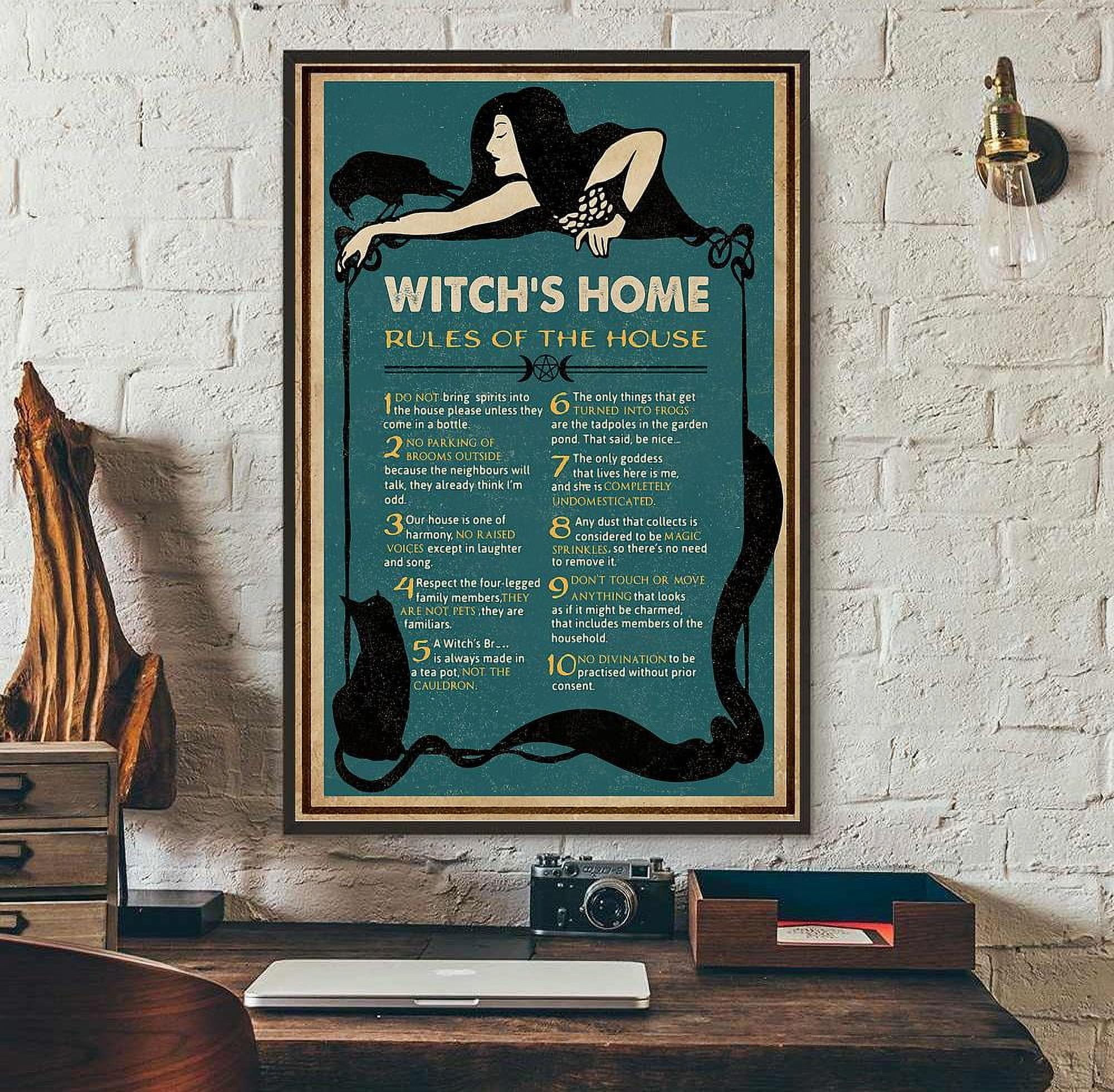 Vintage Witch's home rules of the house poster 16 x 24 Inch Poster ...