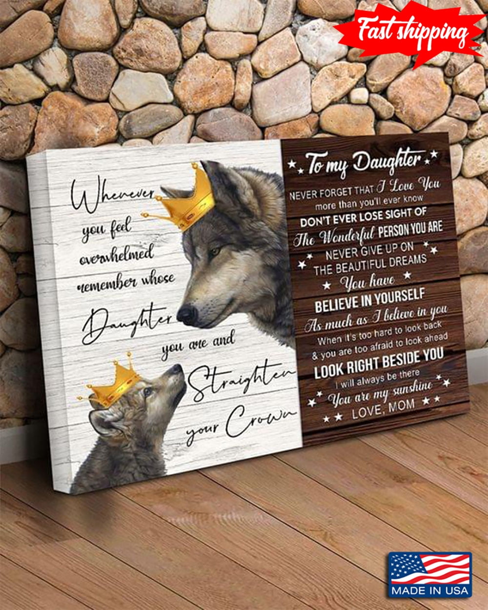 Vintage Wolf Mom & Baby With Crowns To My Daughter Whenever You Feel ...