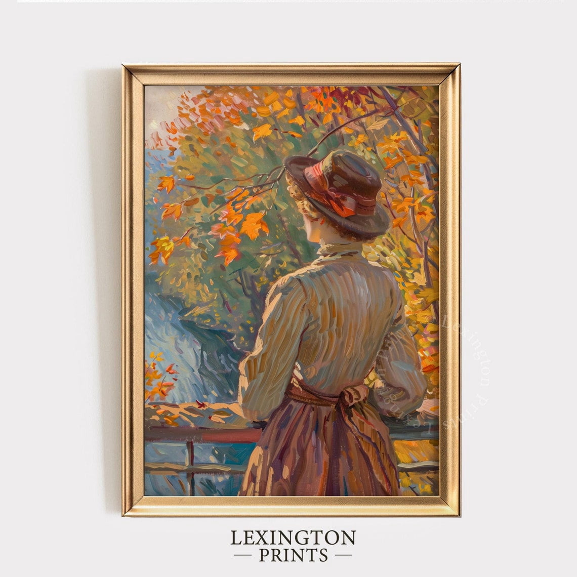 Vintage Woman Fall Wall Art, Fall Print Moody Forest Wall Art, Autumn ...