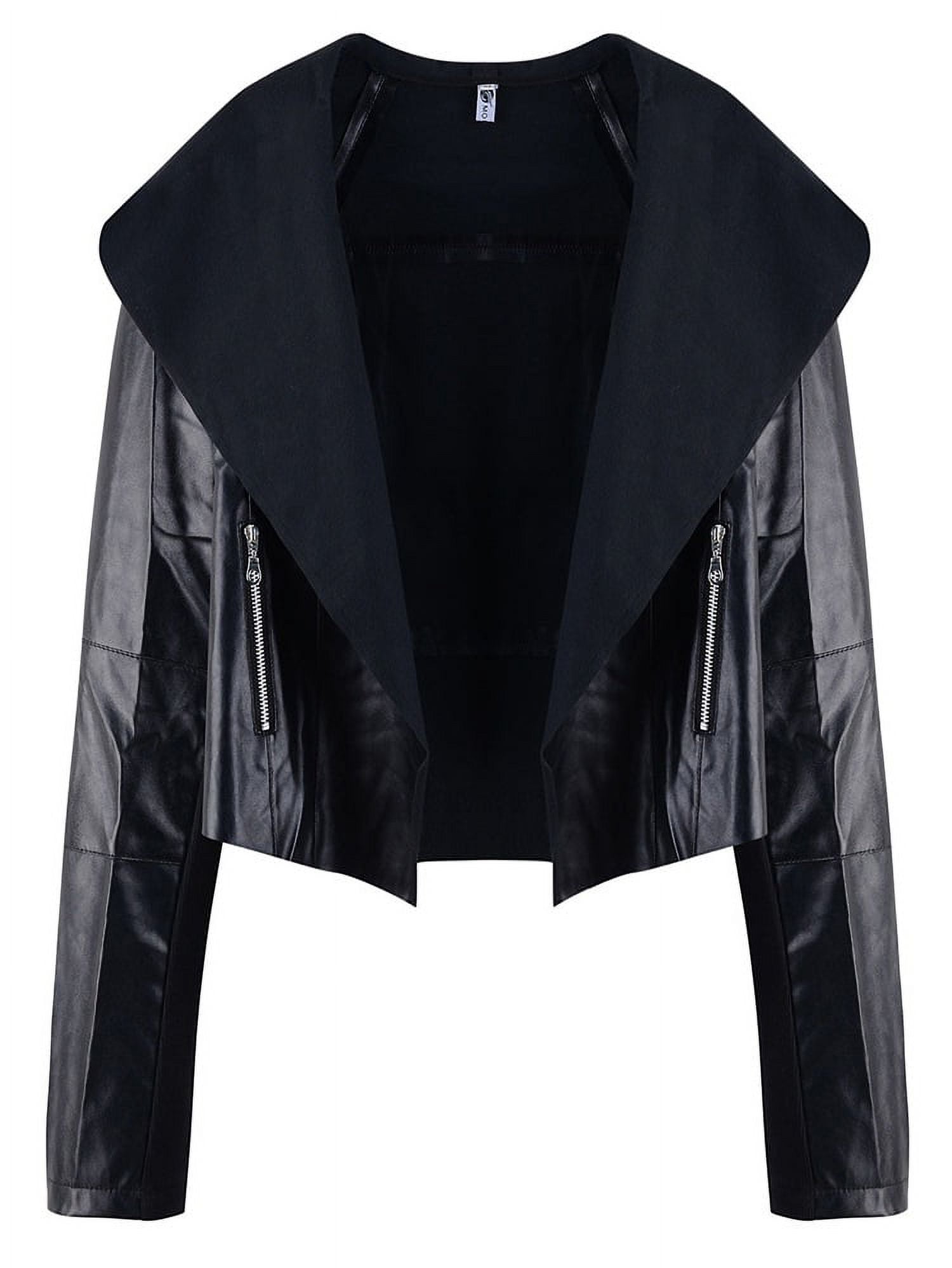 Vintage Women Slim Biker Motorcycle Soft PU Leather Zipper Short Jacket ...