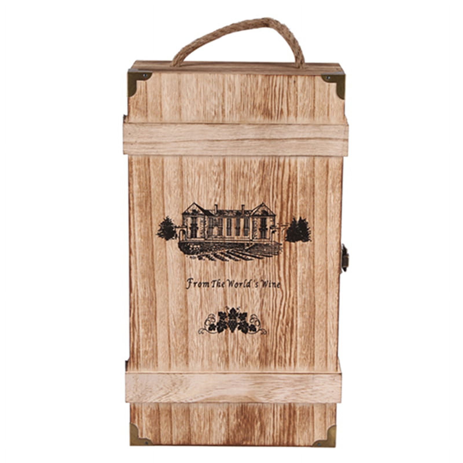 Vintage Wood 2 Red Wine Box Case Storage Carrying Display Birthday ...