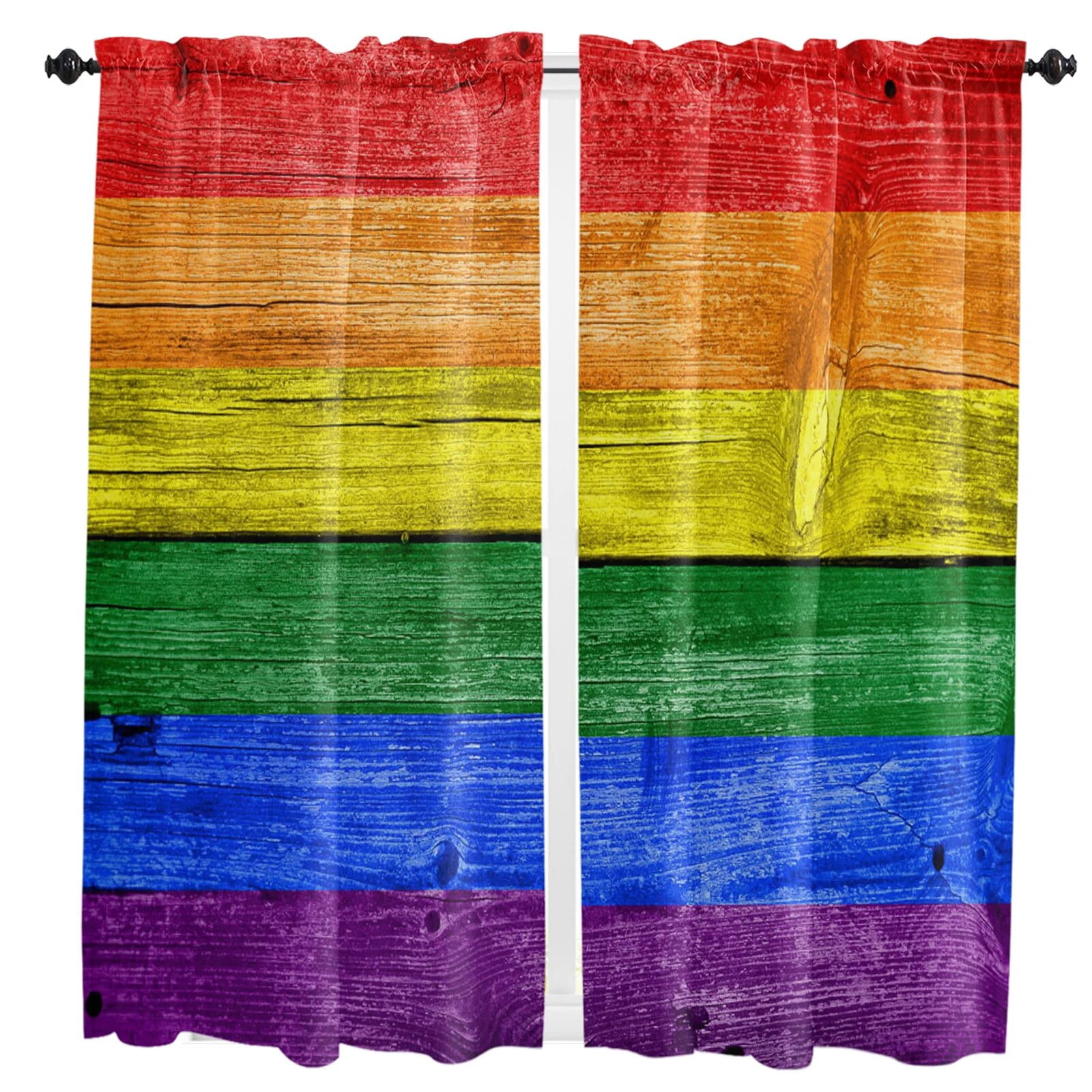 Vintage Wood Grain Curtains For Living Room Kitchen Curtain Bedroom ...