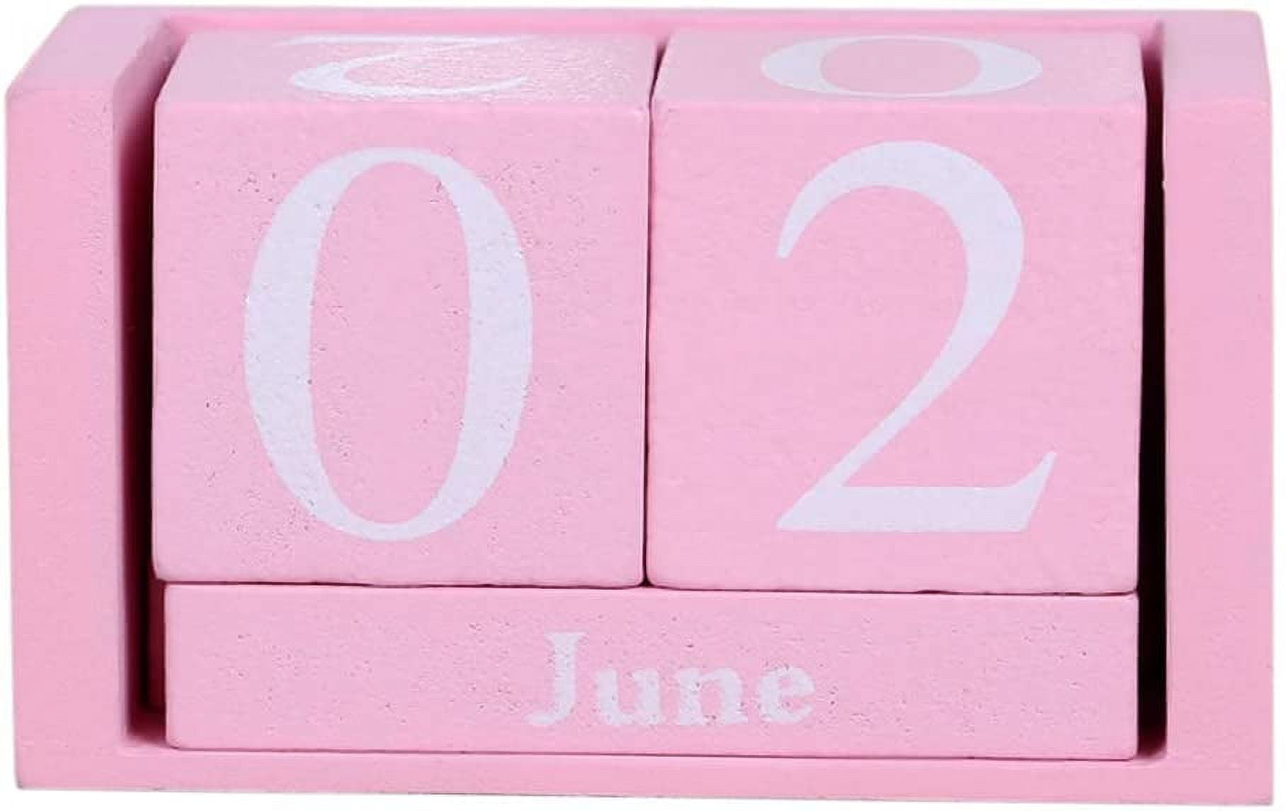 Vintage Wood Perpetual Calendar Shabby Chic Blocks Desktop Calendar ...
