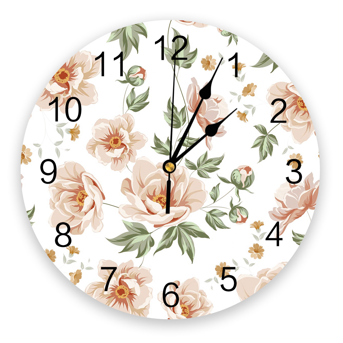 Vintage Wood Red Flowers Poppy Wall Clock Art Clocks Personality Living ...