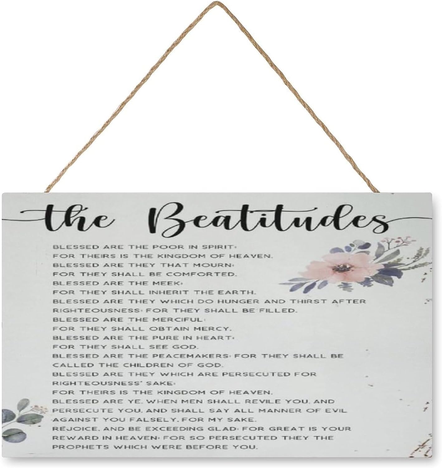 Vintage Wood Sign The Beatitudes Bible Verse Wall Art Retro Wall Decor ...
