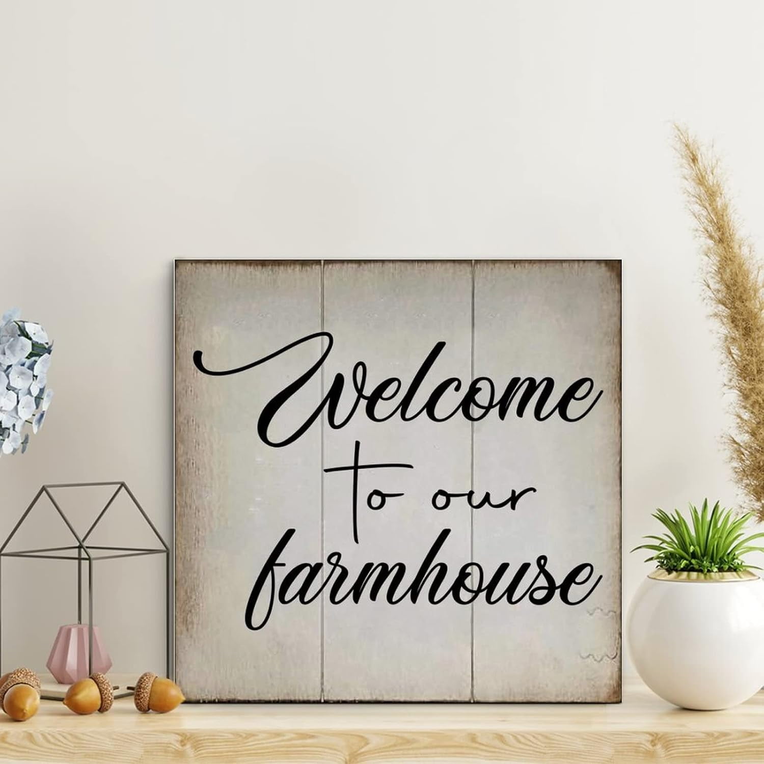 Vintage Wood Sign Welcome to Our Farmhouse Wood Plaque Farmhouse Family ...