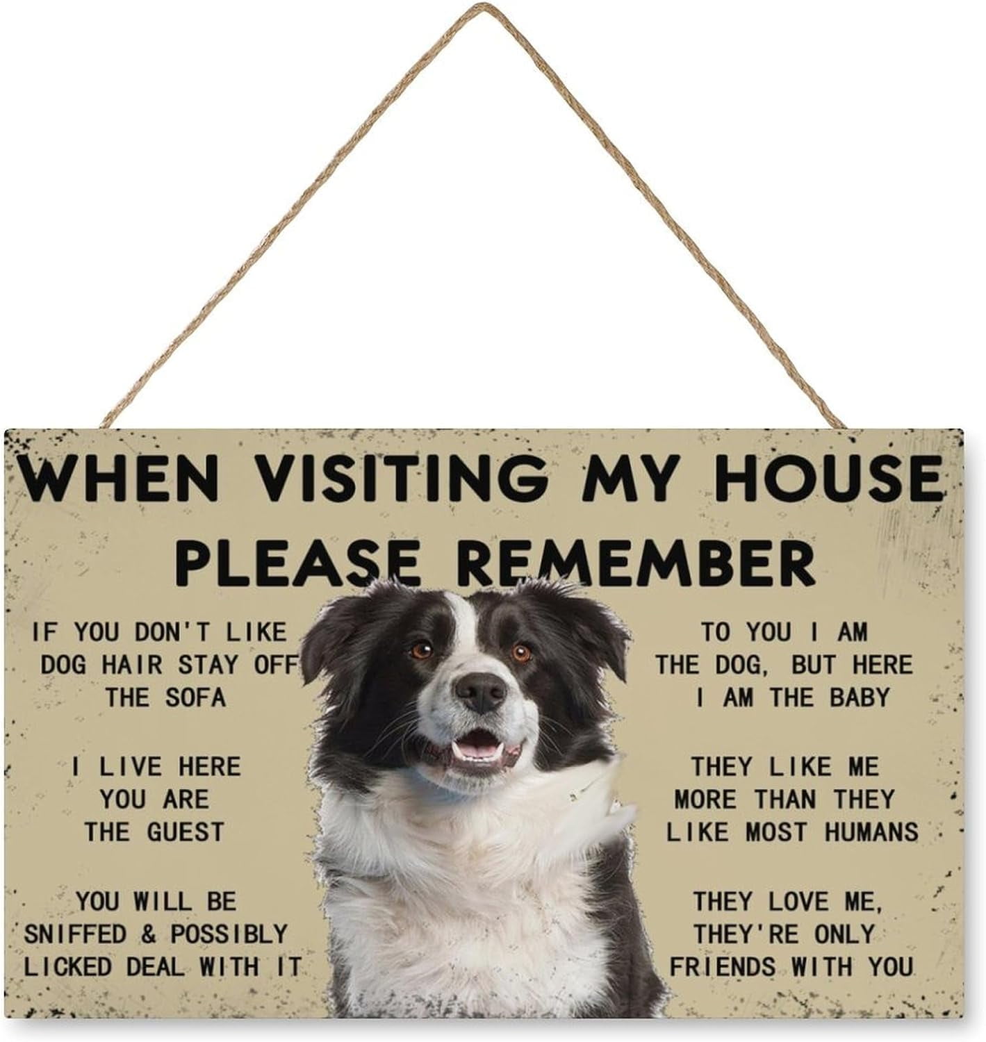 Vintage Wood Signs Decor Dog When You Visiting Our House Please ...