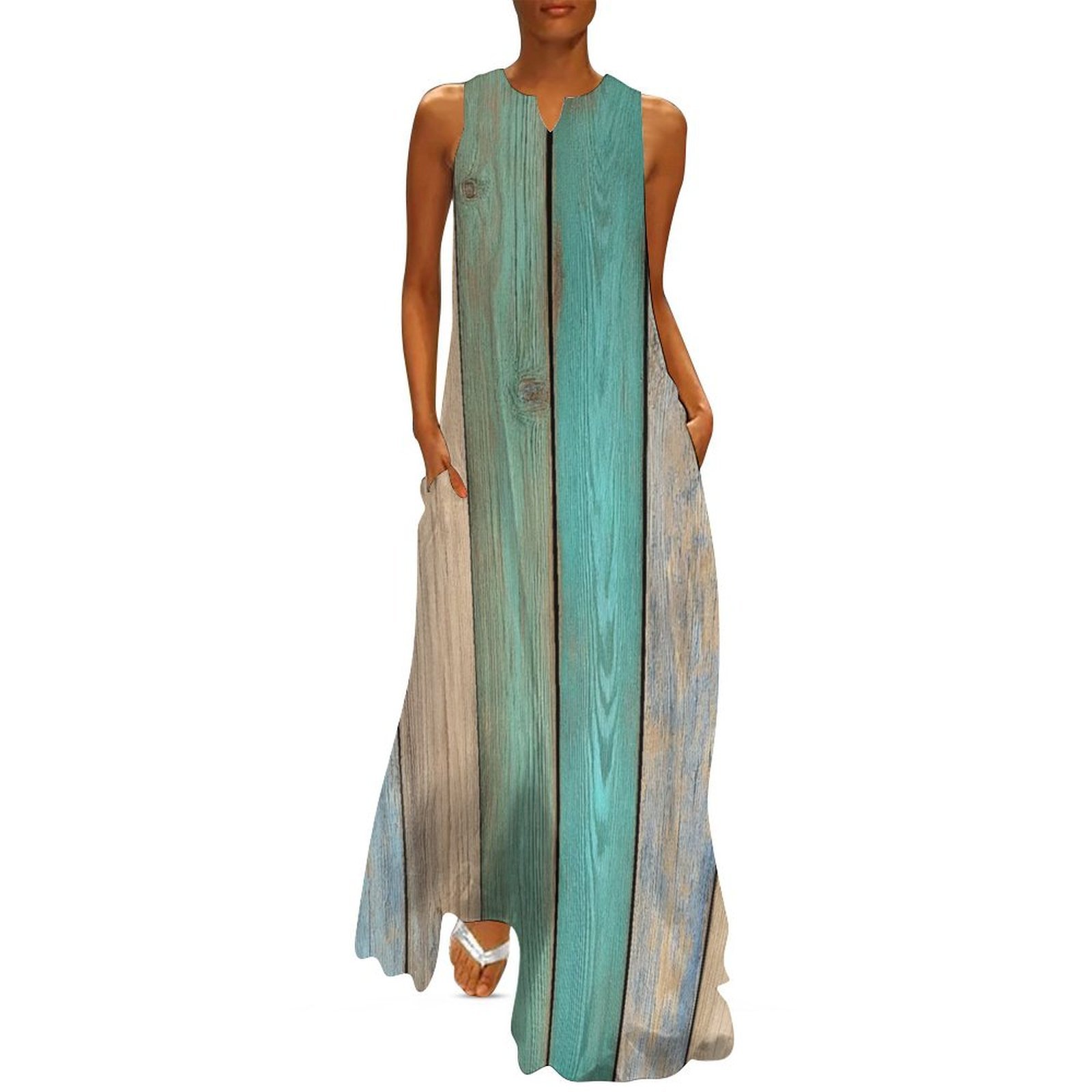 Vintage Wood Texture Multicolor Long Dress luxury evening dresses women ...
