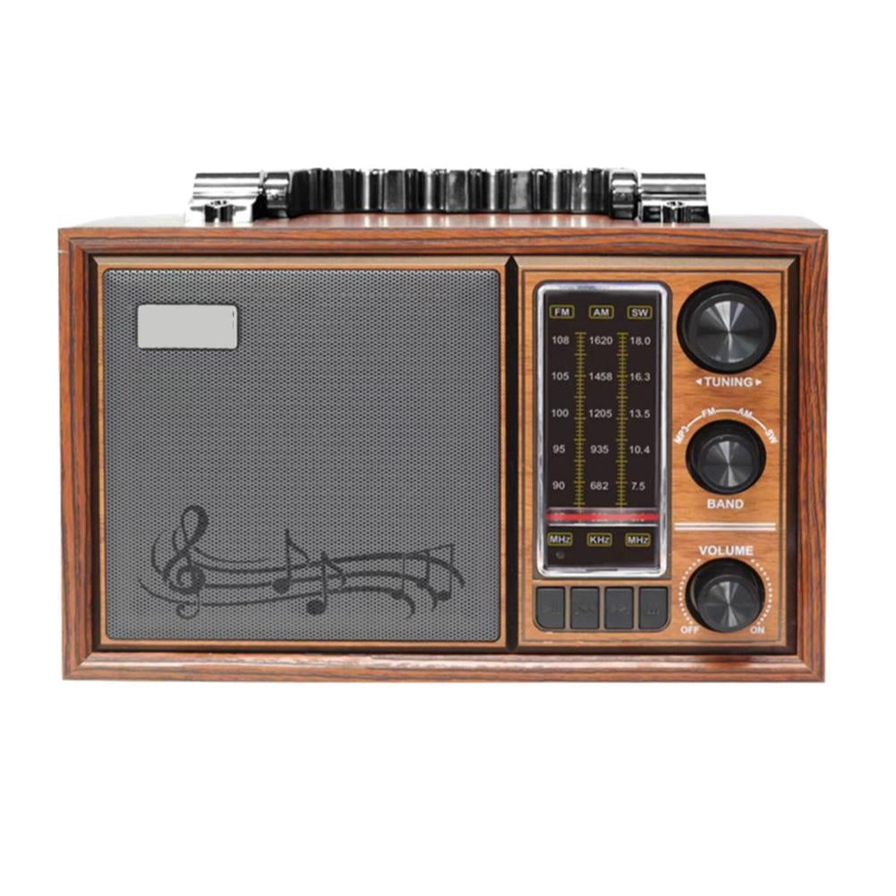 Vintage Wooden Bluetooth Radio with FM AM SW Bands MP3 Playback USB TF ...