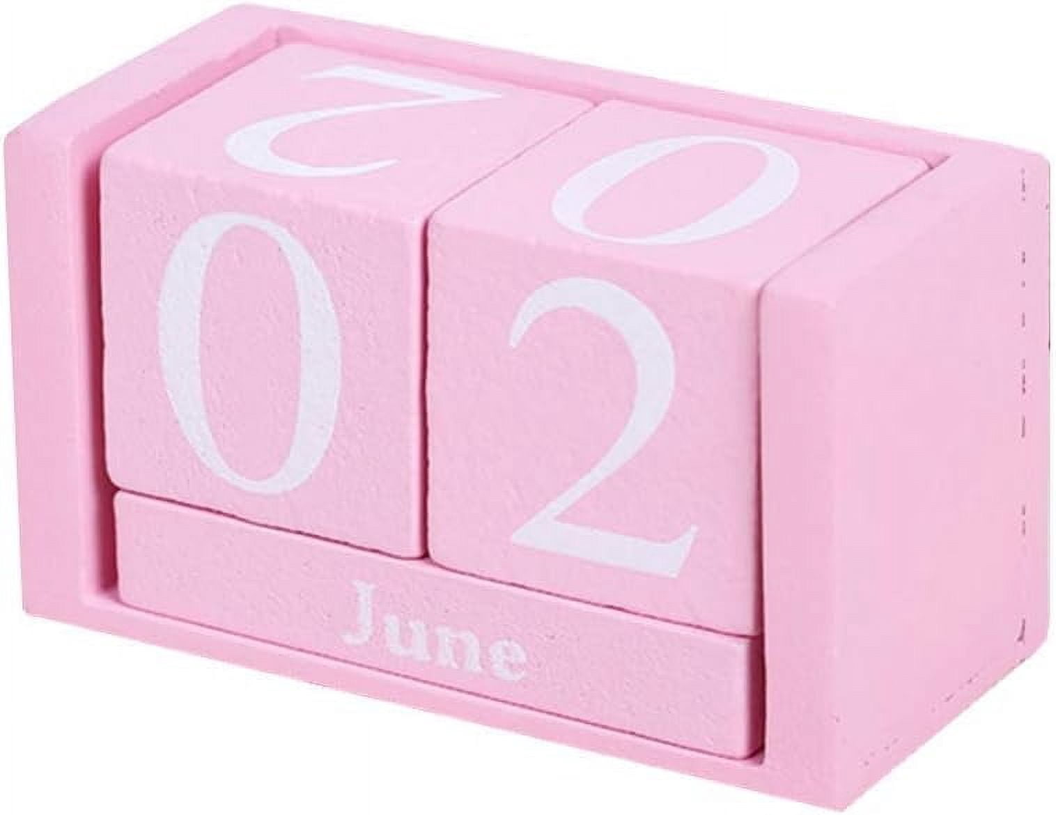 Vintage Wooden Calendar, Chic Blocks Desktop Perpetual Calendar, Time ...