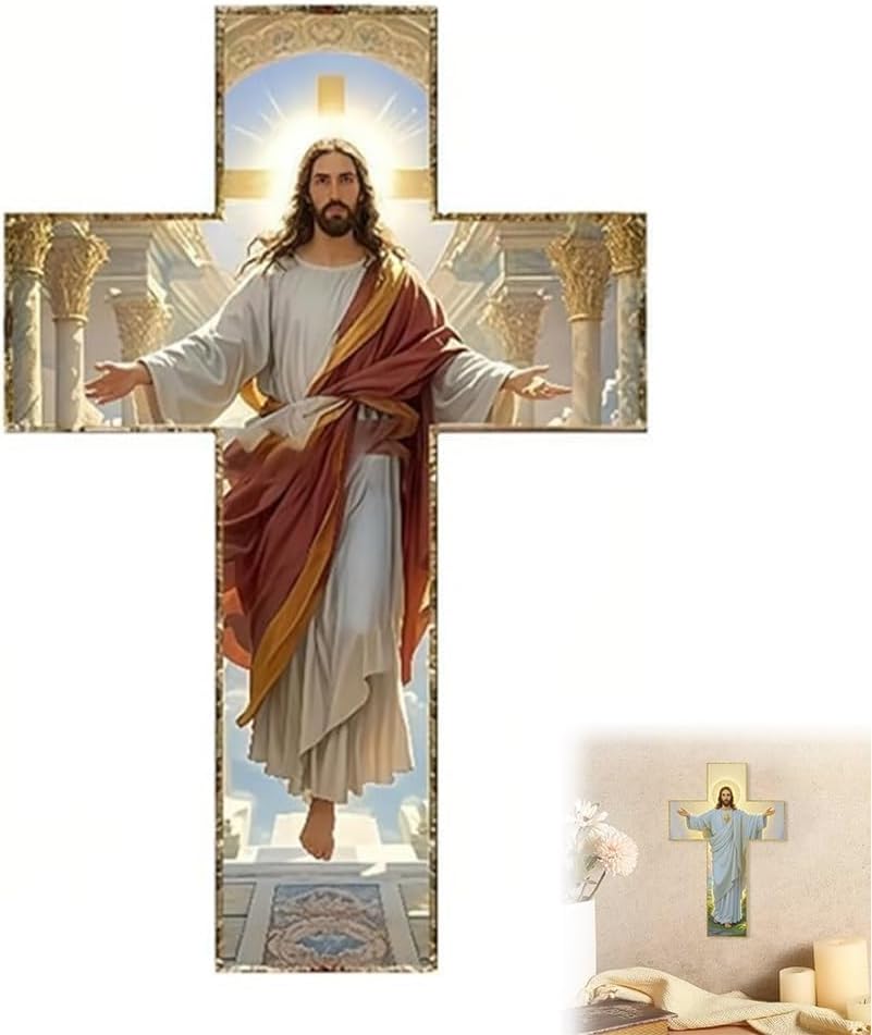 Vintage Wooden Jesus Wall Cross, Catholic Crucifix Wall Cross ...