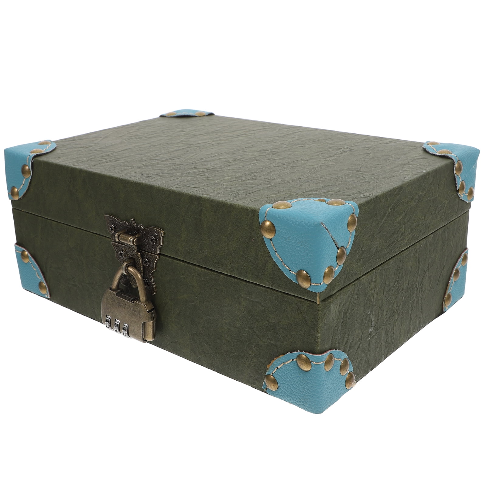 Vintage Wooden And Leather Treasure Chest Box With Lid And Locks Small ...