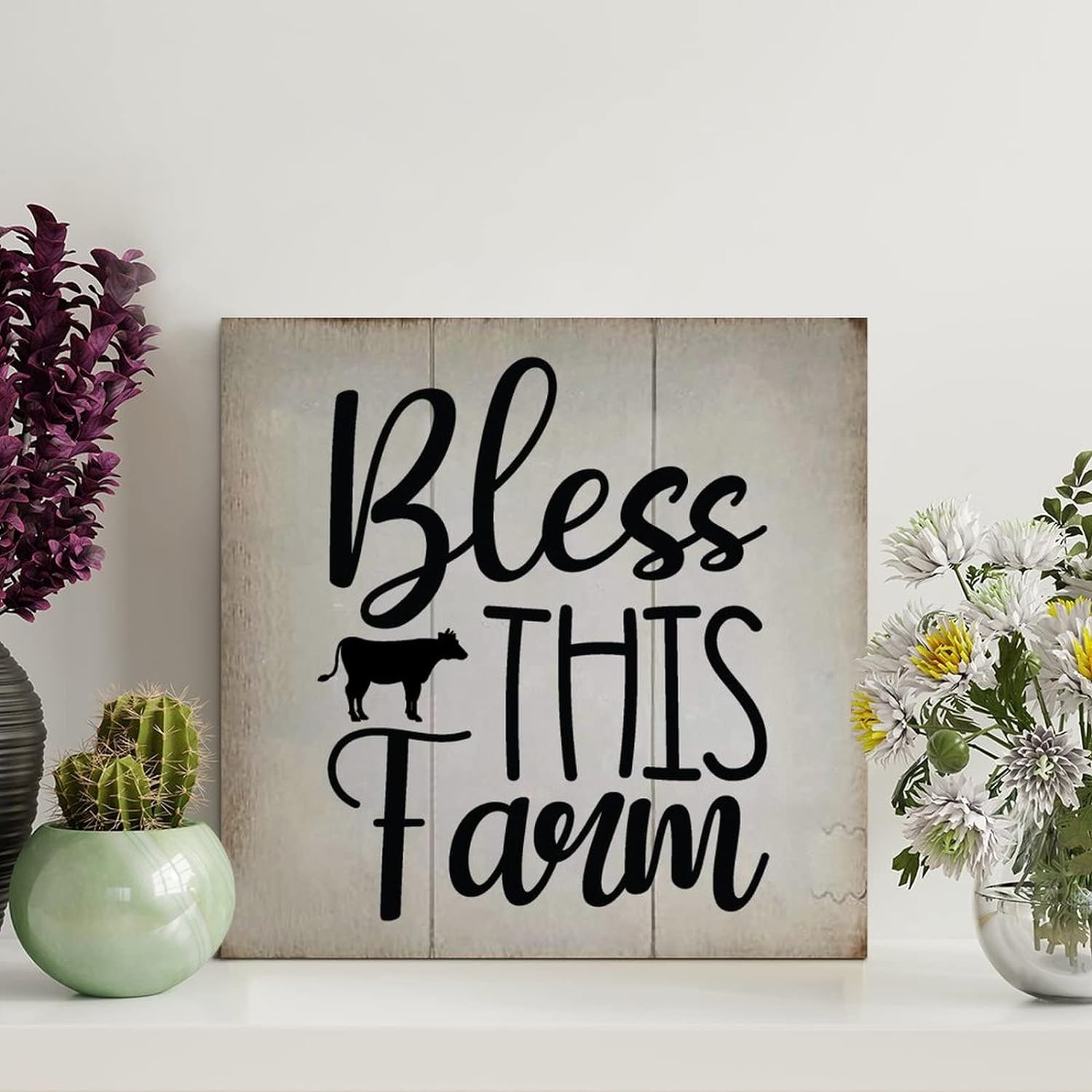 Vintage Wooden Pallet Sign Bless This Farm Wood Signs With ...