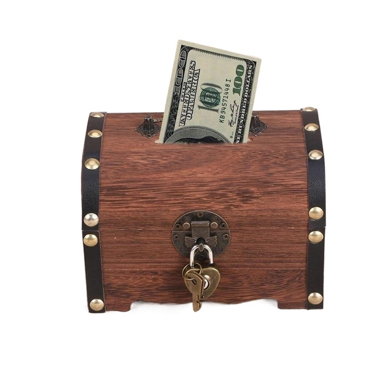 Vintage Wooden Piggy Bank Storage Box Piggy Bank Organizer Saving Box ...