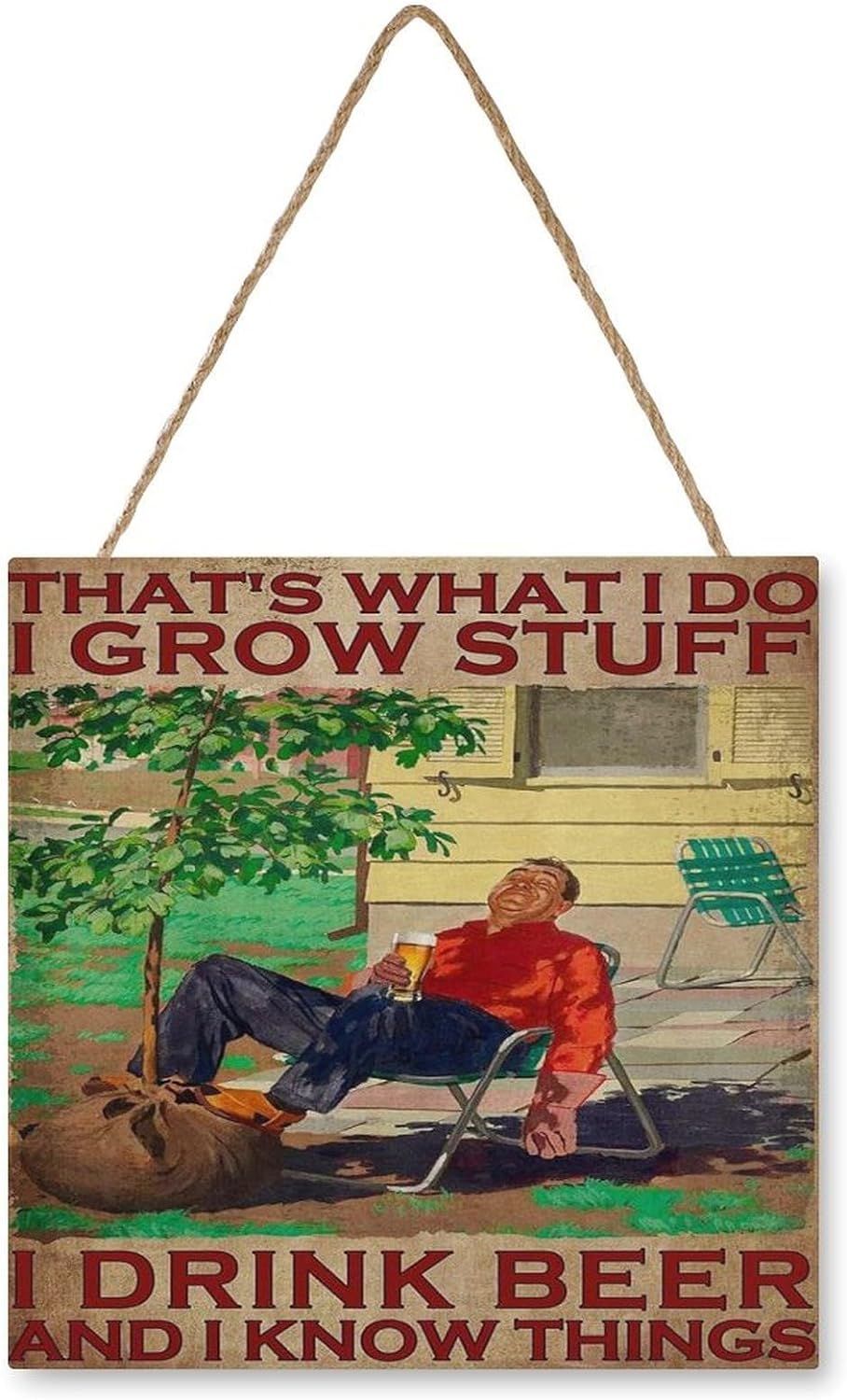 Vintage Wooden Plaque Beer Man Relax Time - That's What I Do I Grow ...