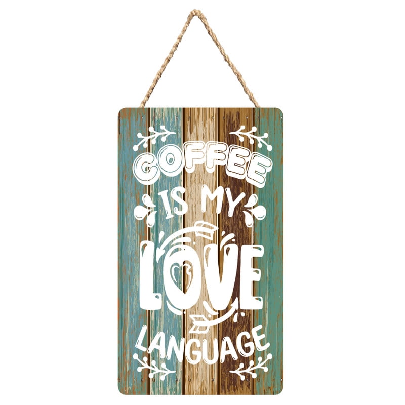 Vintage Wooden Sign Coffee Is My Love Language Wood Signs 12X 6 Inch ...