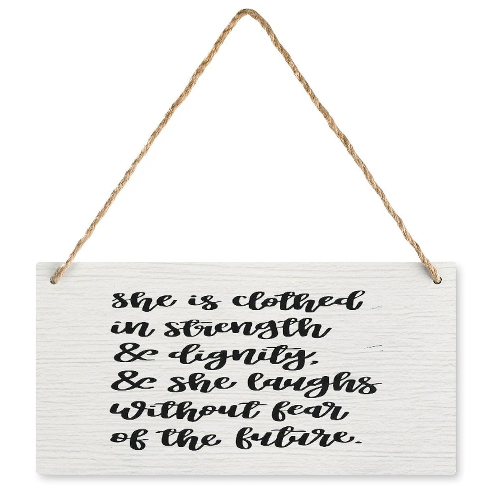 Vintage Wooden Signs She is Clothed in Strength Floral Print Poster ...