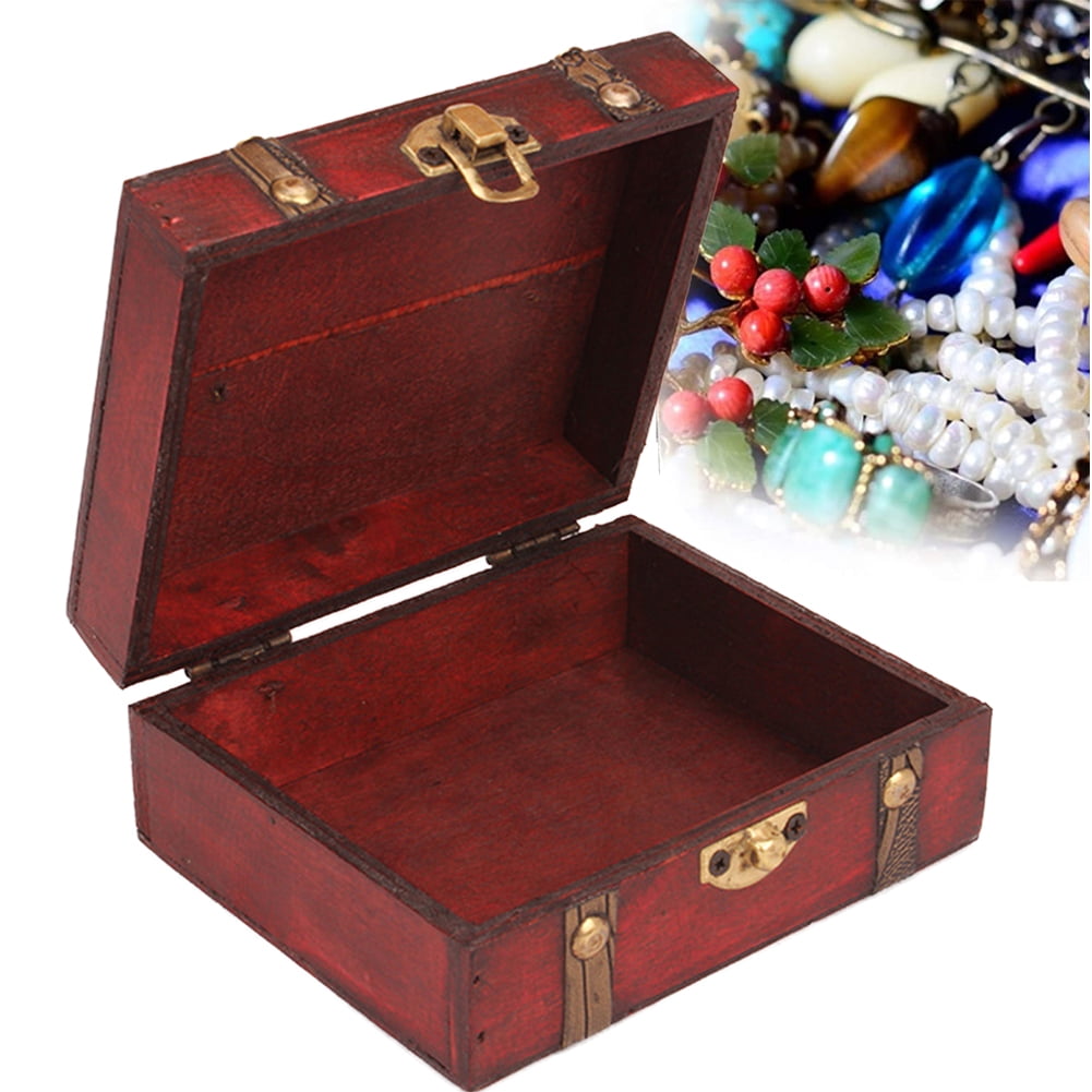 Vintage Wooden Storage Box, Desktop Storage Boxes Decorative Wood ...