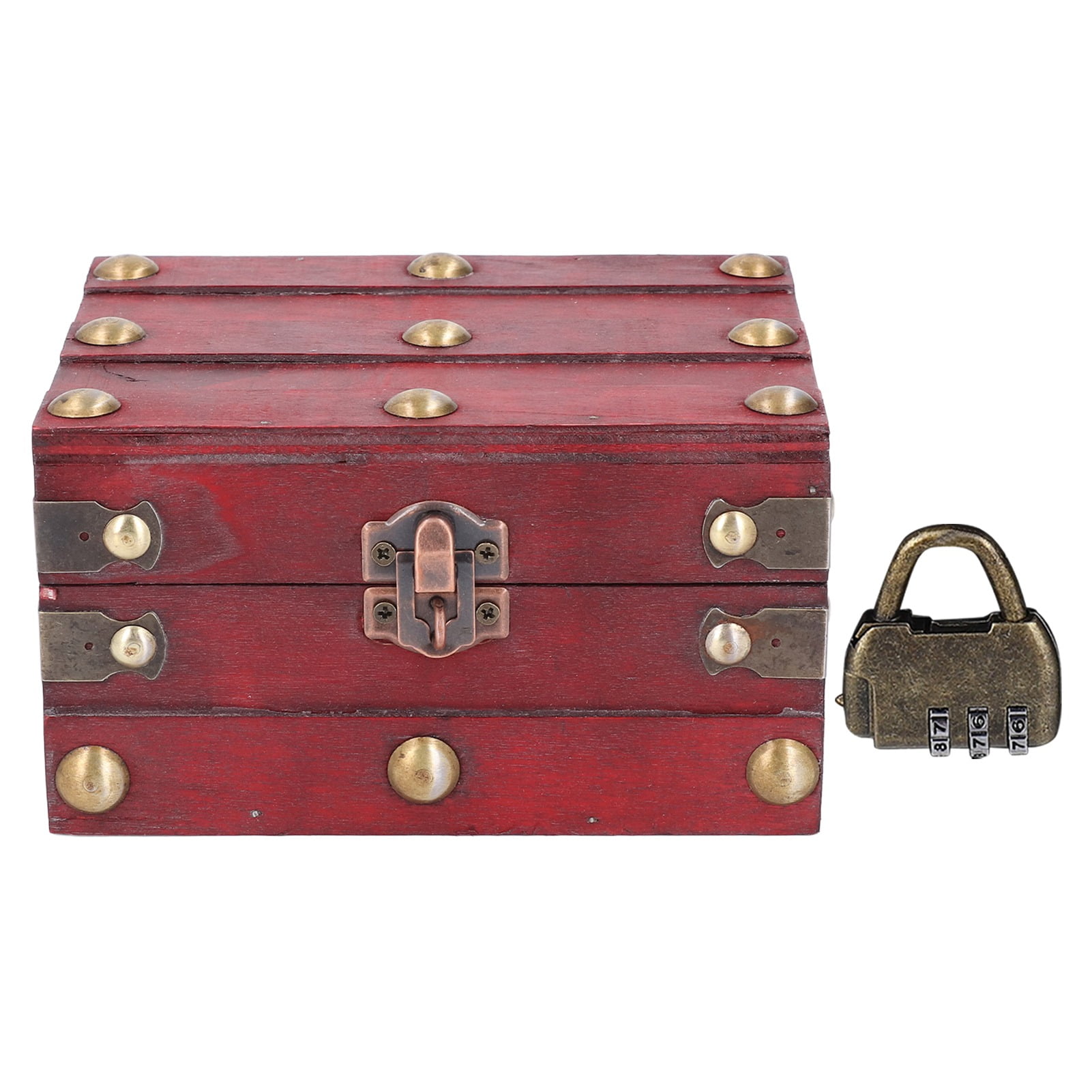 Vintage Wooden Storage Box Multifunctional Decorative Treasure Chest ...