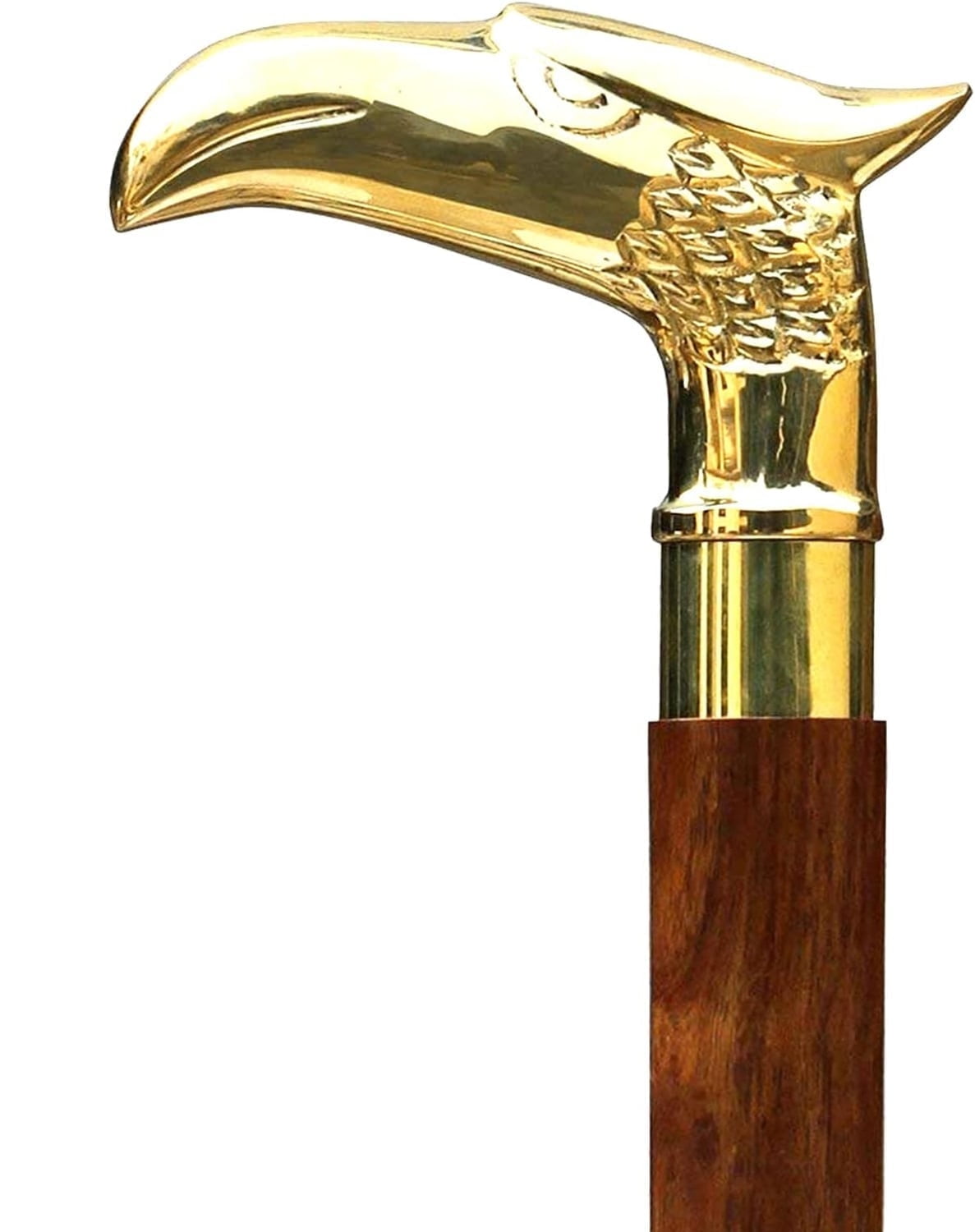 Vintage Brass Eagle Style Handle with Detachable Wooden Walking Cane ...