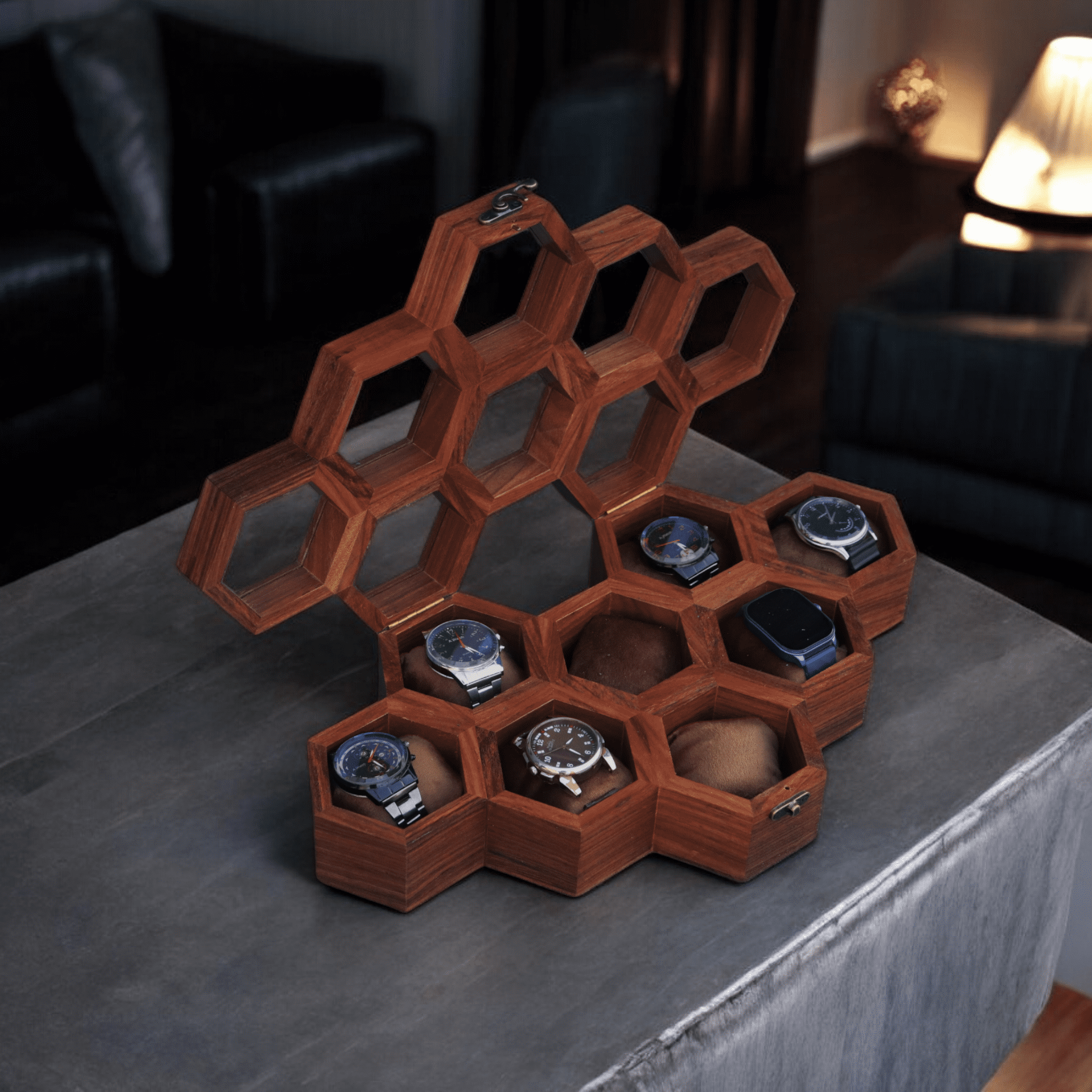 Vintage Wooden Watch Box for Men, Personalised Timepiece Storage ...