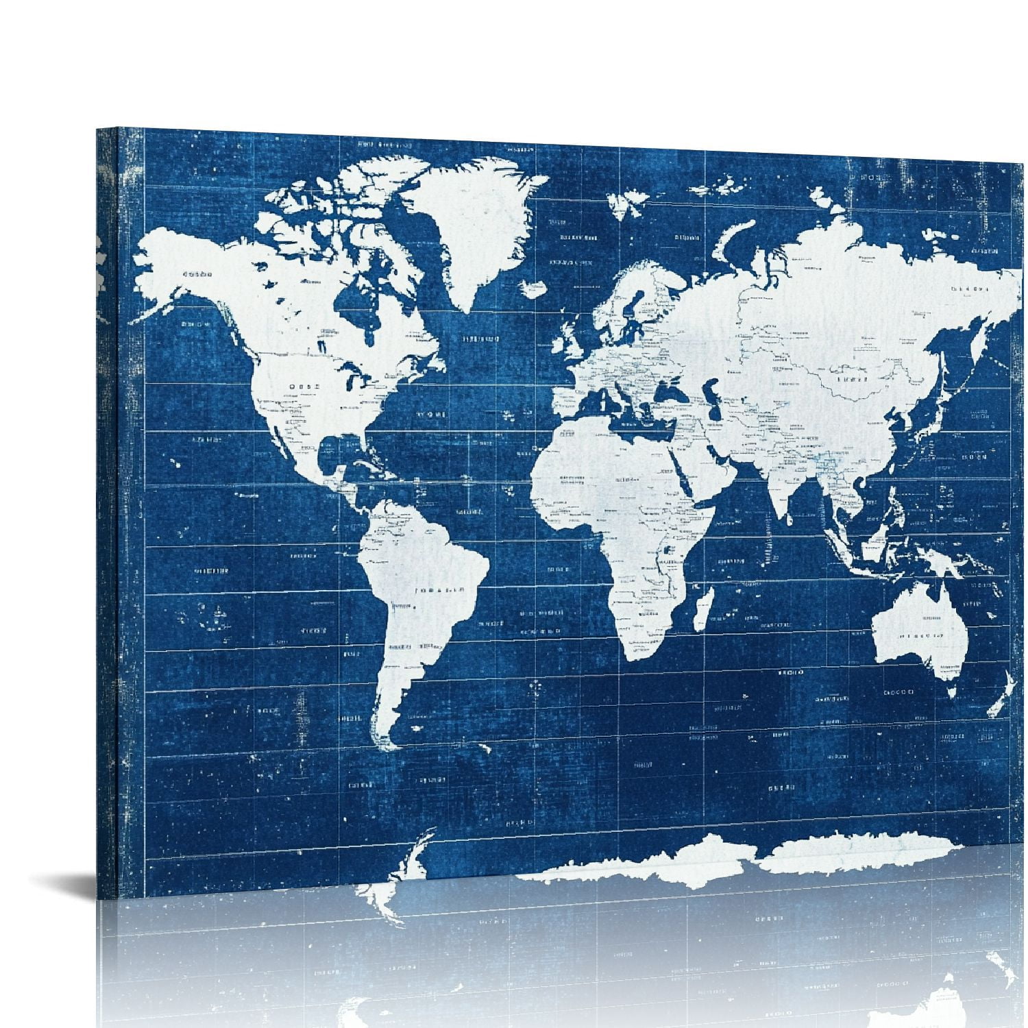 Vintage World Map Canvas Wall Art for Living Room Decor, Retro Abstract ...