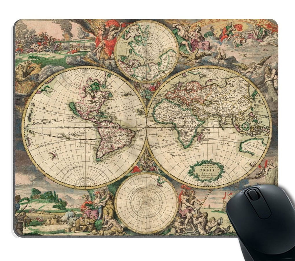 Vintage World Map Mouse pads Gaming Mouse Pad 9.84x7.87 inches ...