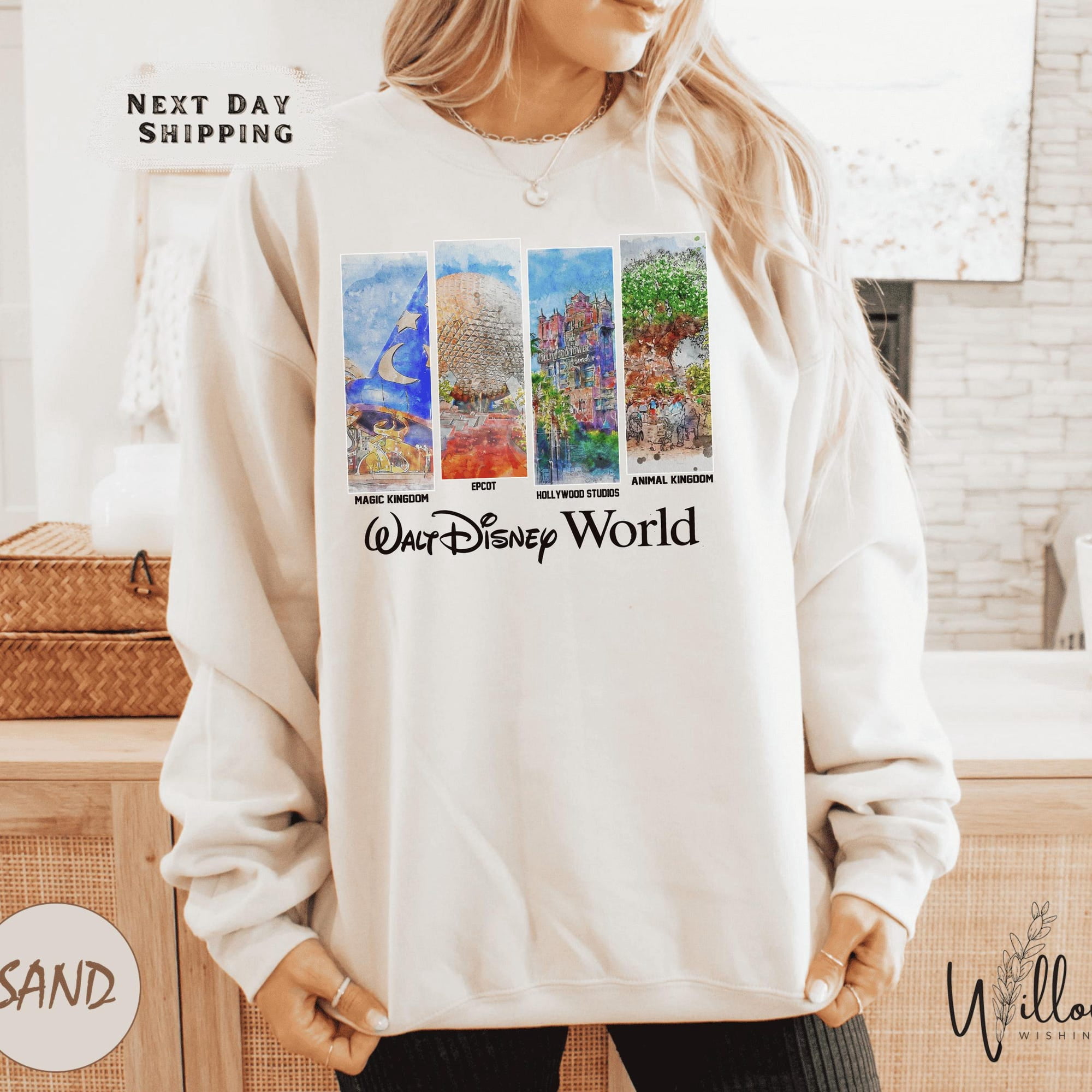 Vintage World Sweatshirt, Magic Kingdom, Epcot, Animal Kingdom ...