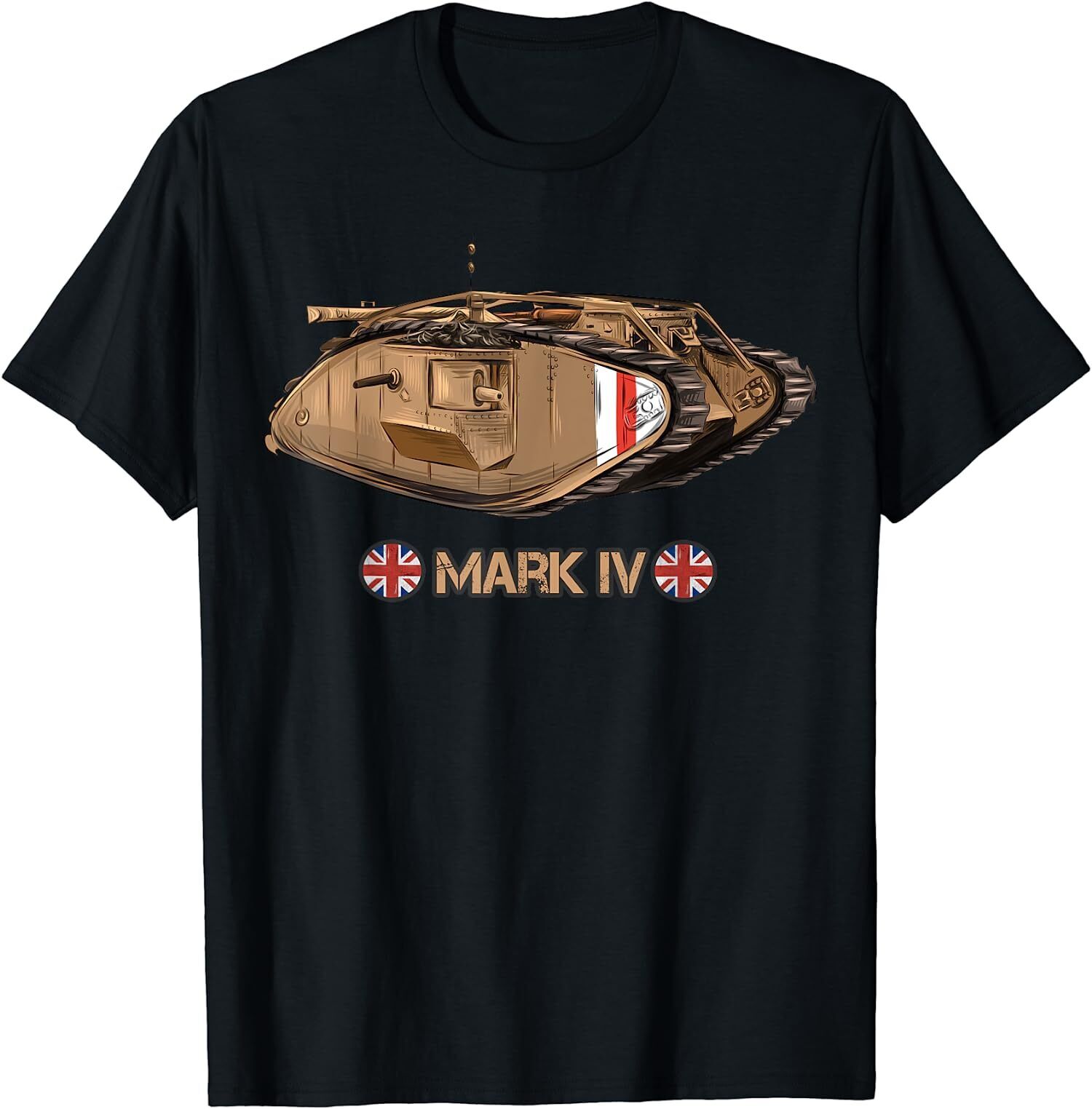 Vintage World War 1 British Tank Mark IV Male WW1 Gift T-Shirt S ...