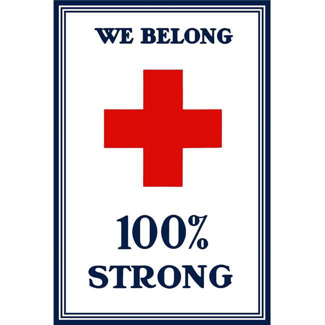 Vintage World War I Poster of A Large Red Cross - 22 x 34 - Large ...