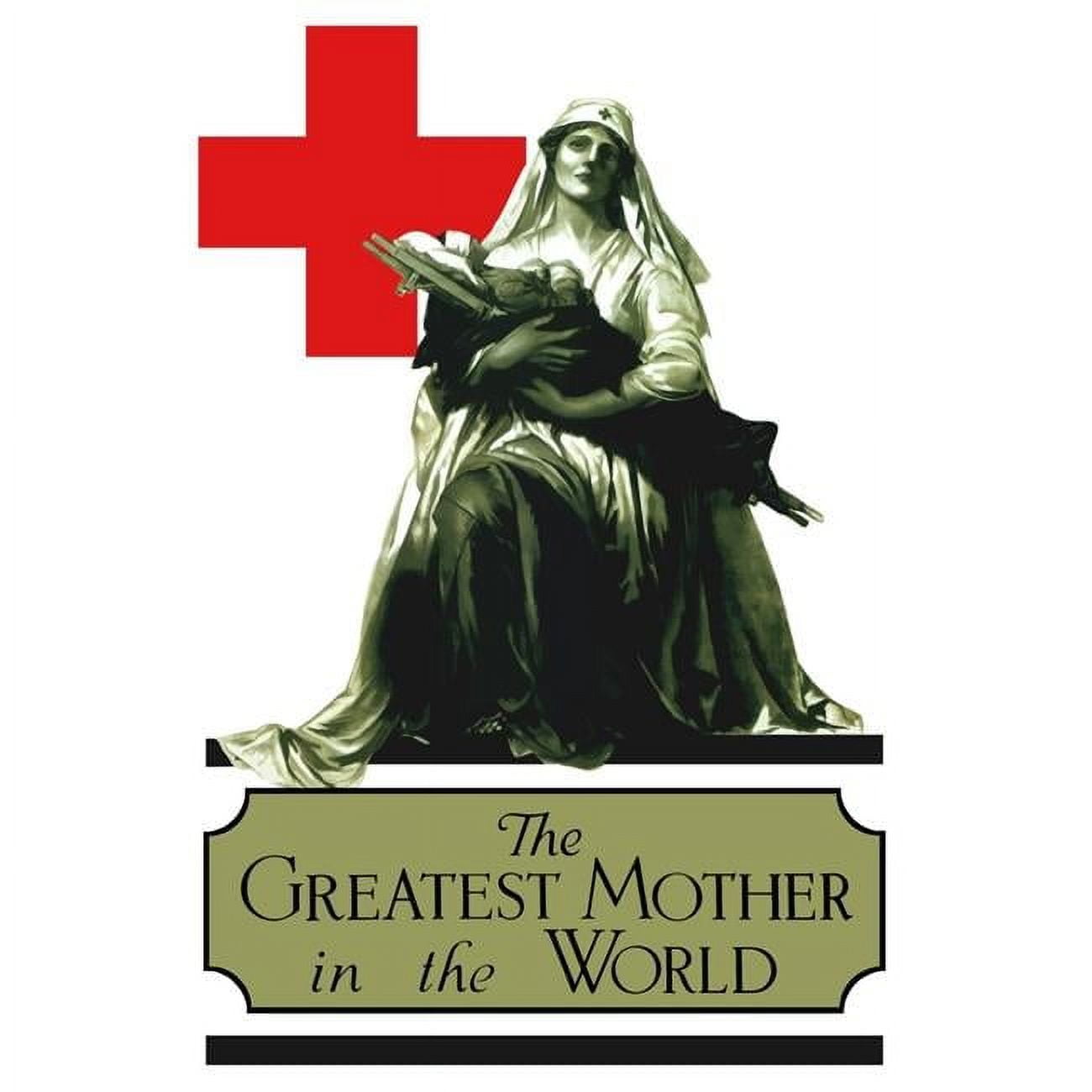 Vintage World War I Poster of A Red Cross Nurse Cradling A Wounded ...