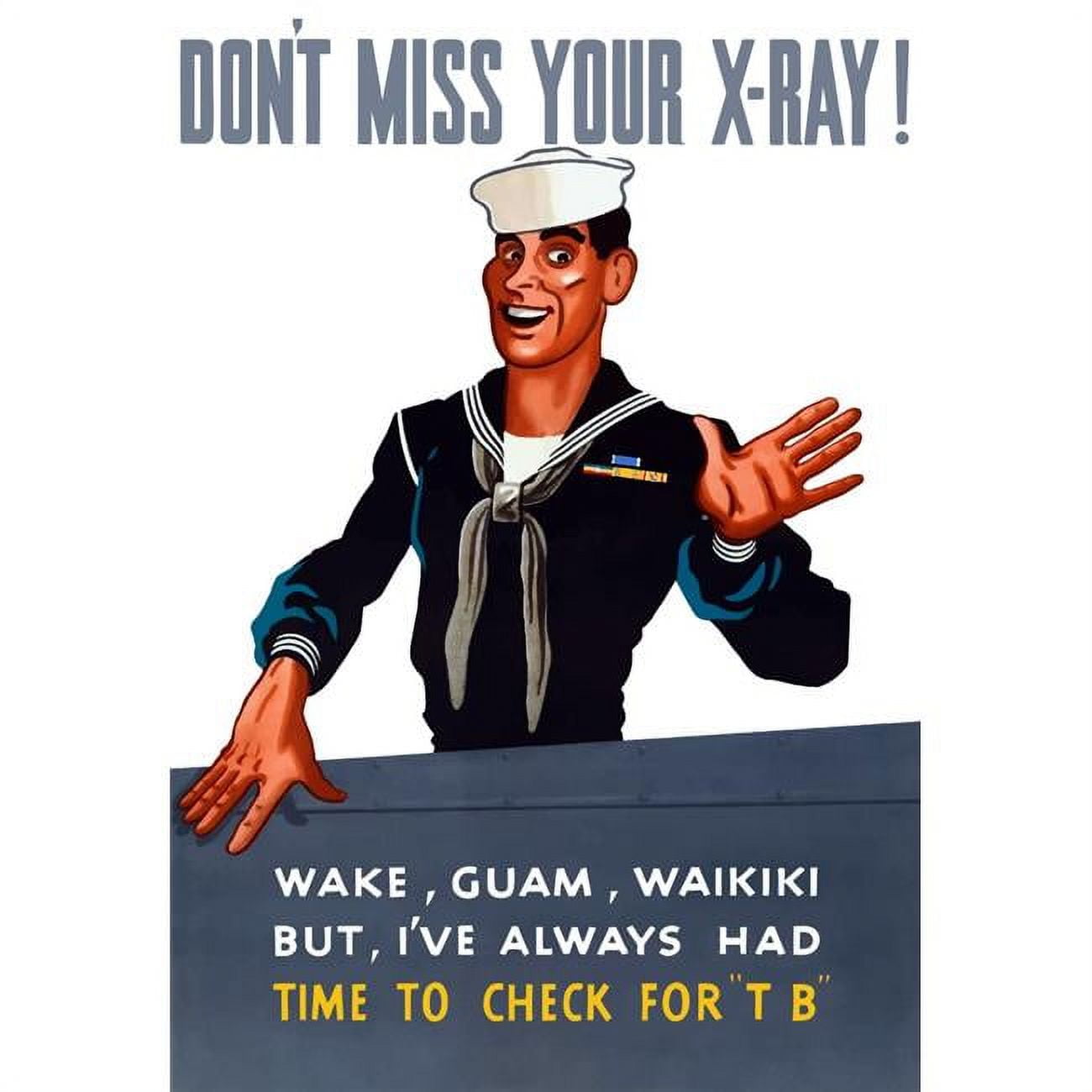 Vintage World War II Poster of A Sailor Waving Goodbye From The Side of ...