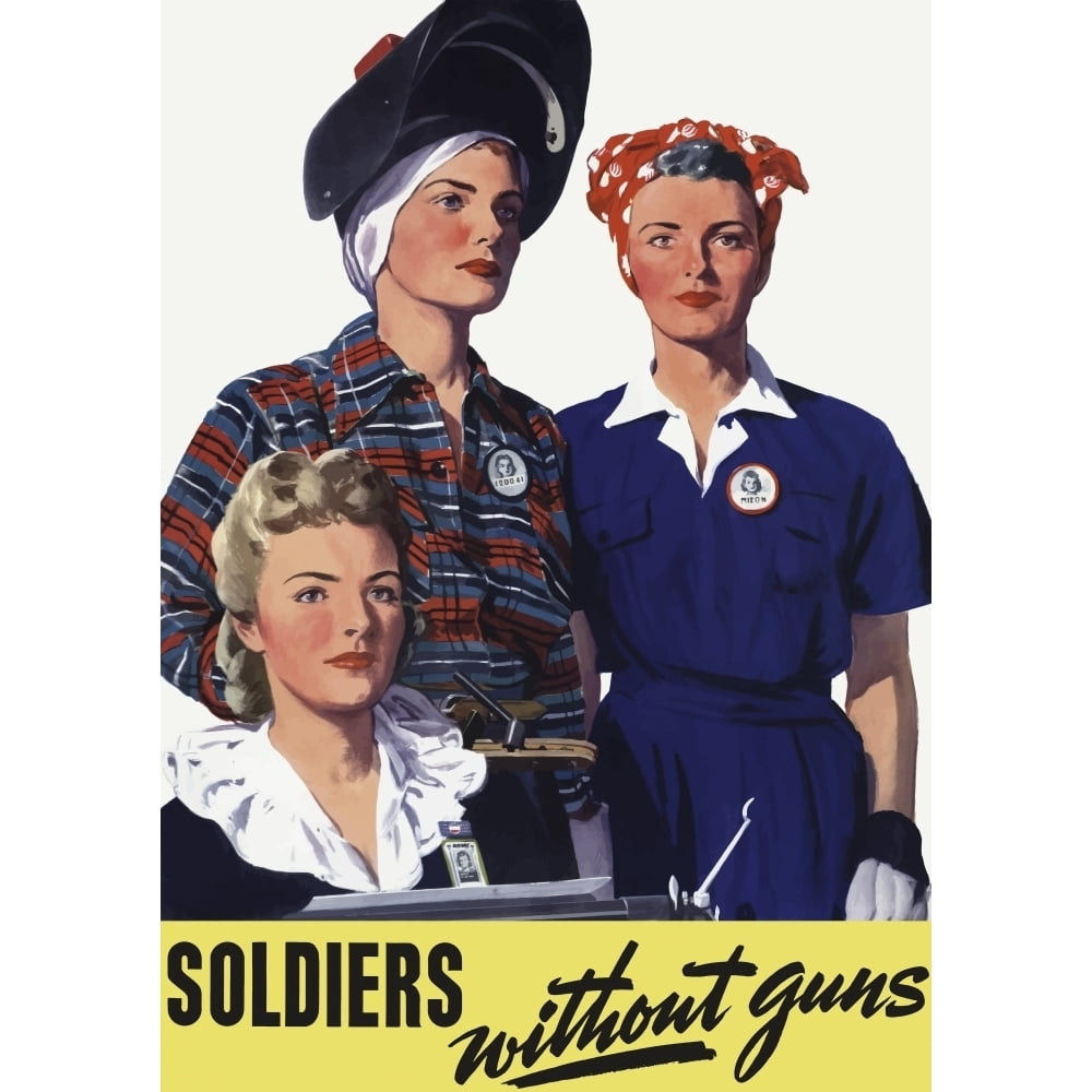 Vintage World War II poster featuring female homeland production ...
