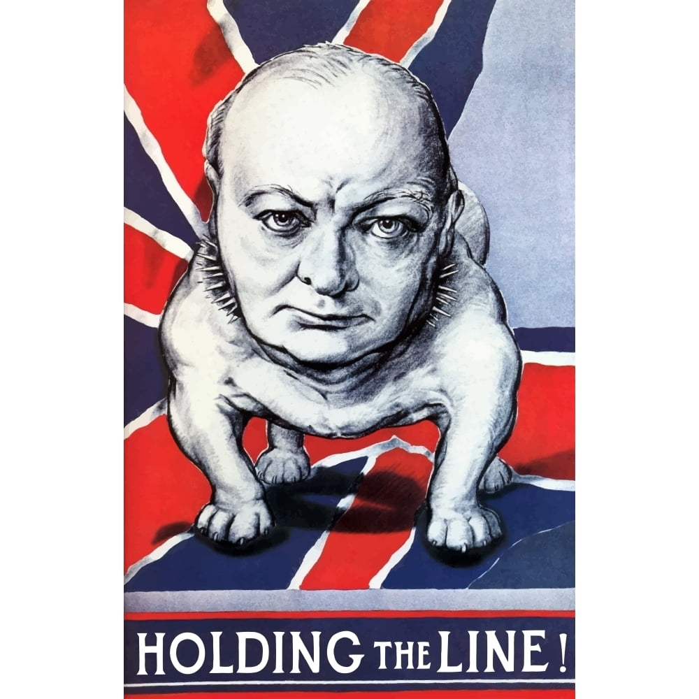 Vintage World War II poster of Winston Churchill as a bulldog and the ...