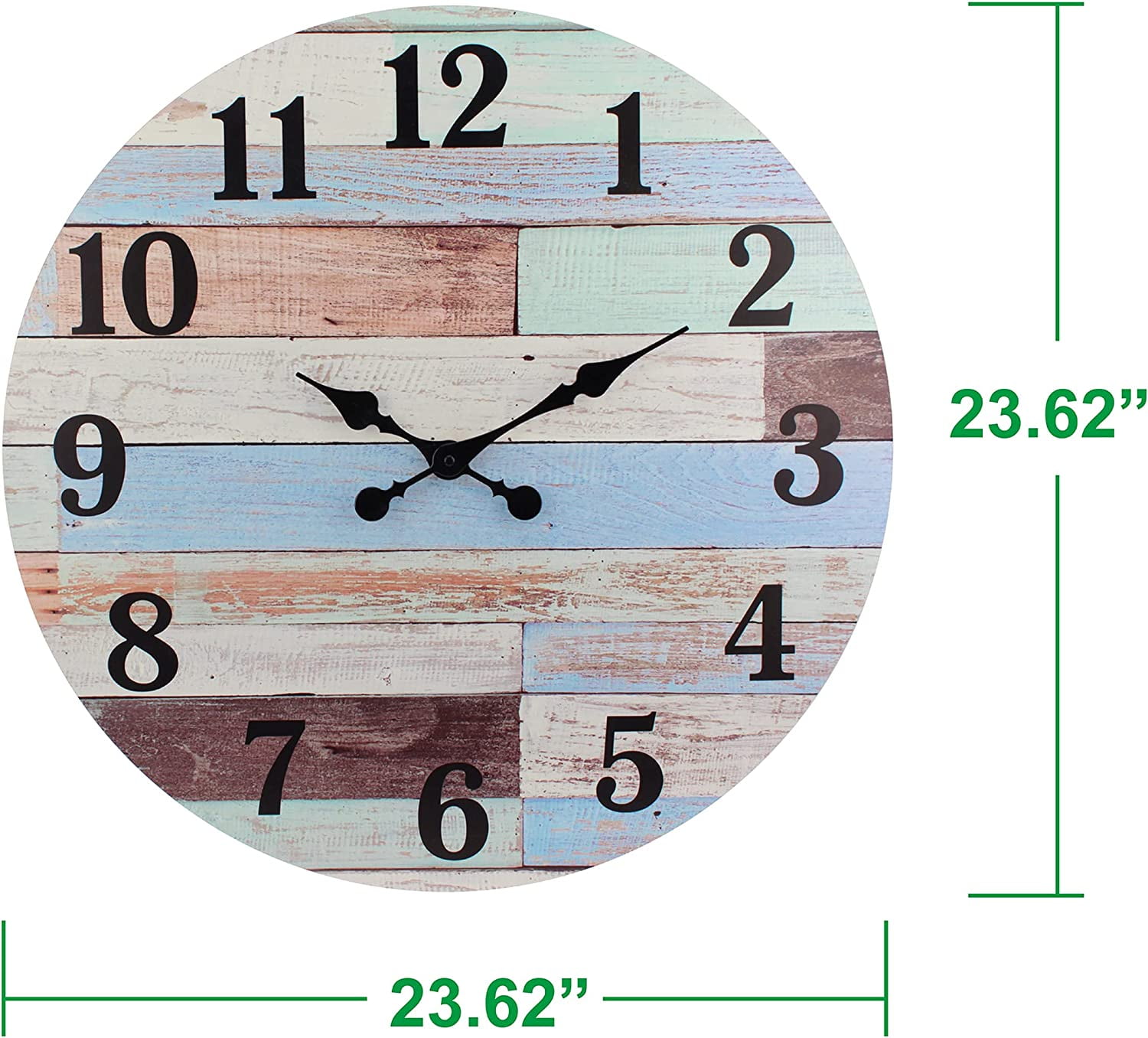 Vintage Worn Blue 23 Inch Round Battery Operated Wall Clock - Walmart.com