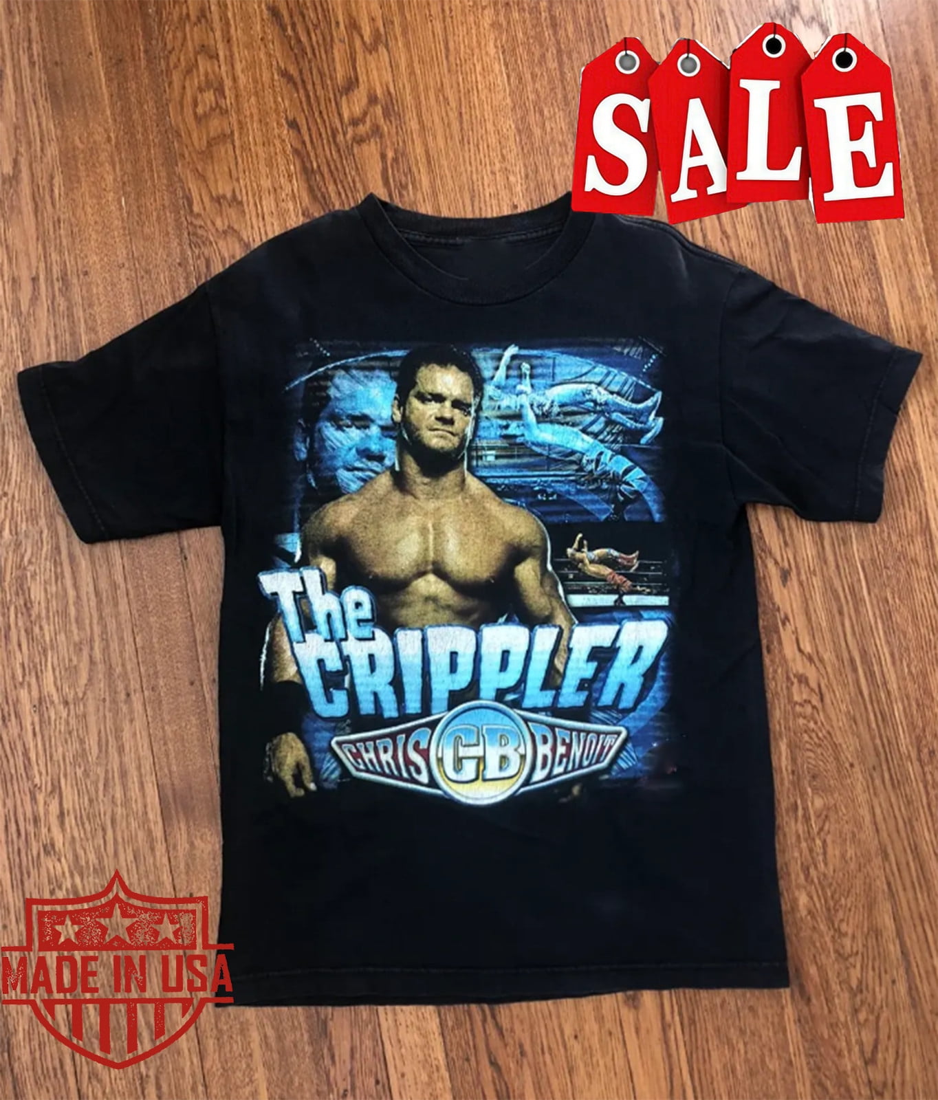 Vintage Wrestler Chris Benoit T Shirt Men And Women Size S-5XL ...
